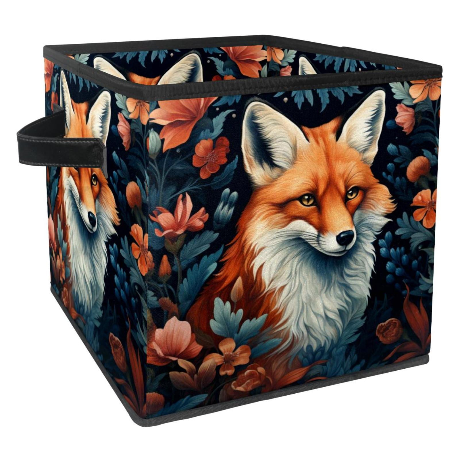 Fox Foldable Clothes Storage Basket Organizer Bin with Handle, 10.8"x10 ...