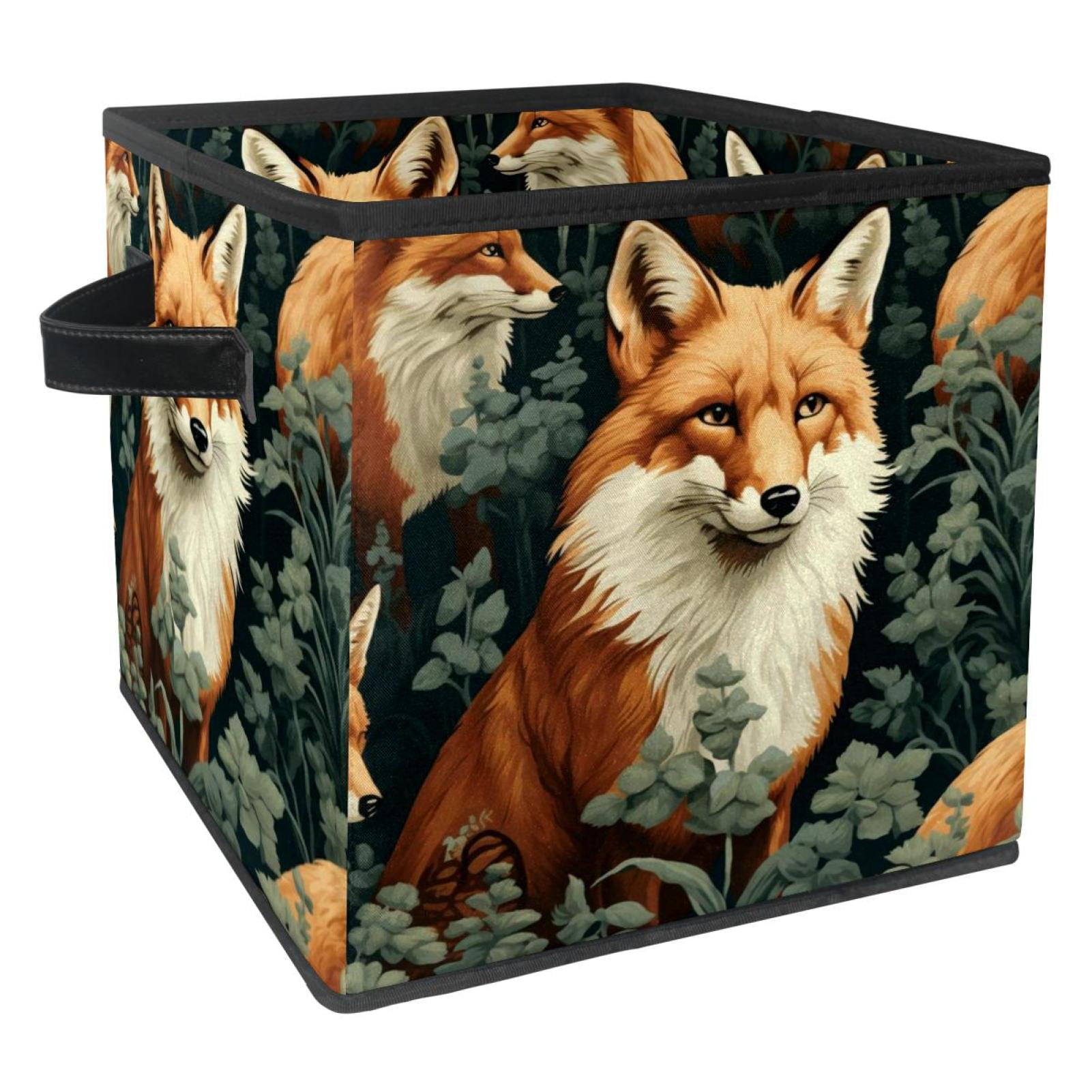 Fox Foldable Clothes Toy Storage Bins with Handle, 10.8"x10.5"x10.6 ...