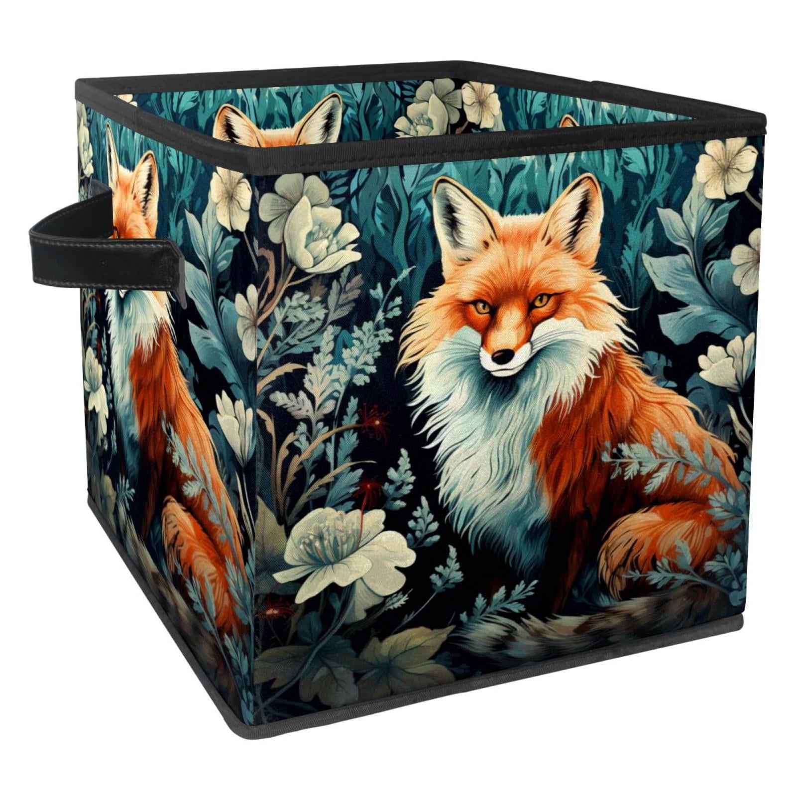 Fox Foldable Clothes Toy Storage Bins with Handle, 10.8"x10.5"x10.6 ...