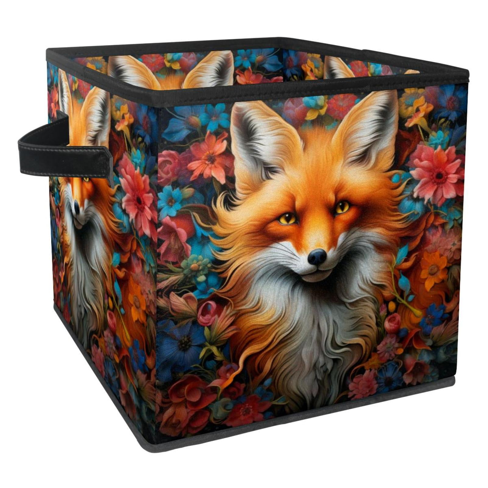 Fox Foldable Storage Bins with Handle, 10.8"x10.5"x10.6", Large ...