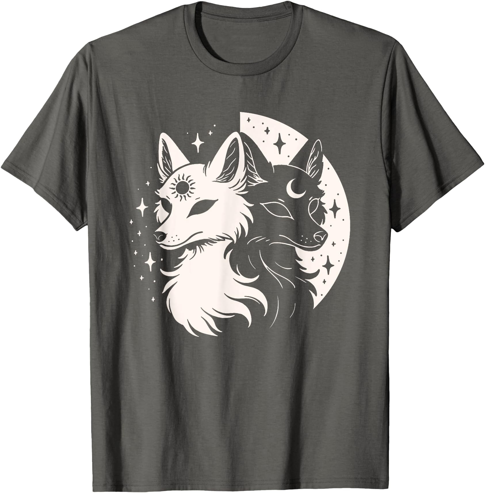 Fox Foxes Night Moon Day Sun Stars Spirit Celestial Moon Alt Unisex T ...