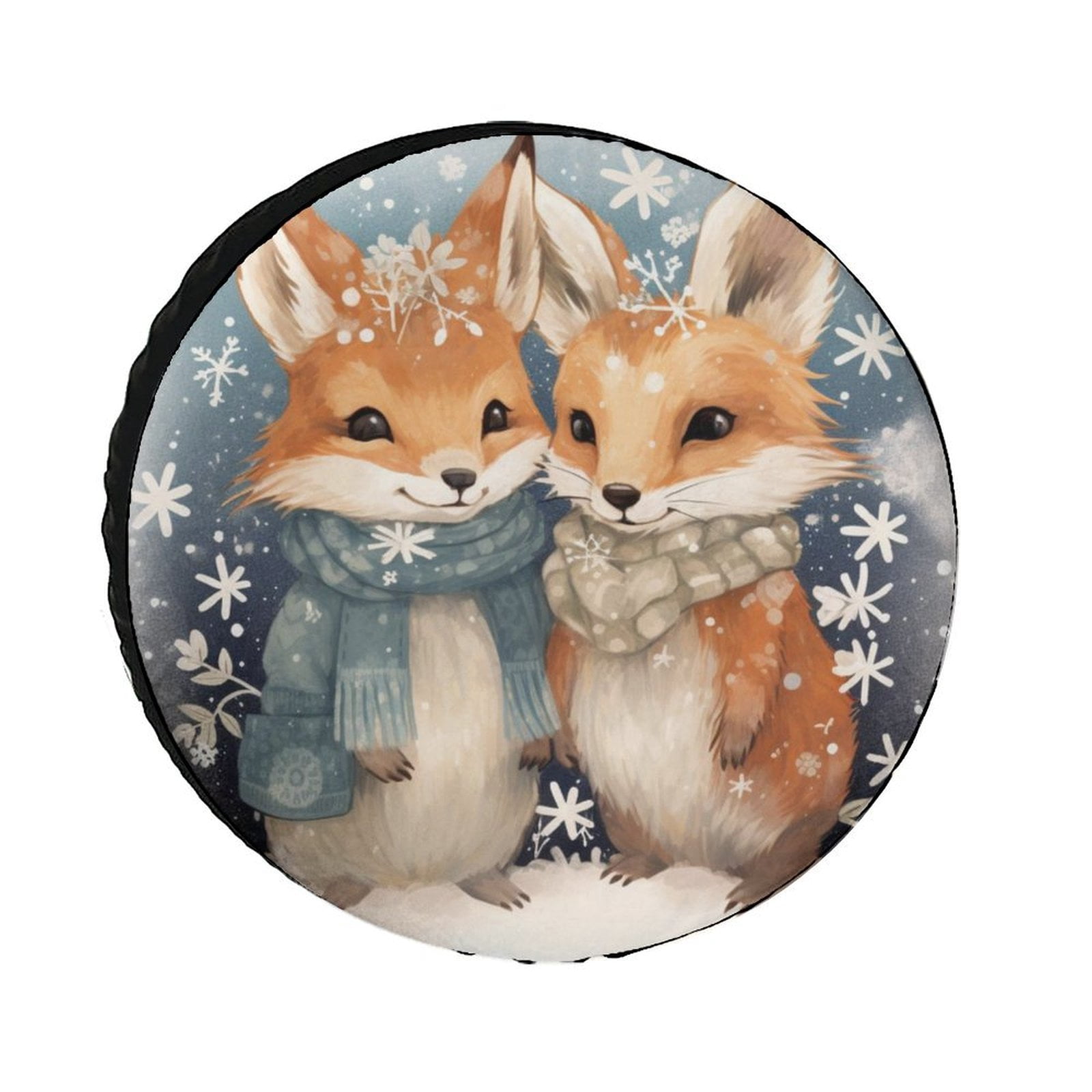 Fox Friends with Snowflakes Heavy Duty Spare Tire Cover Cartoon Fox ...