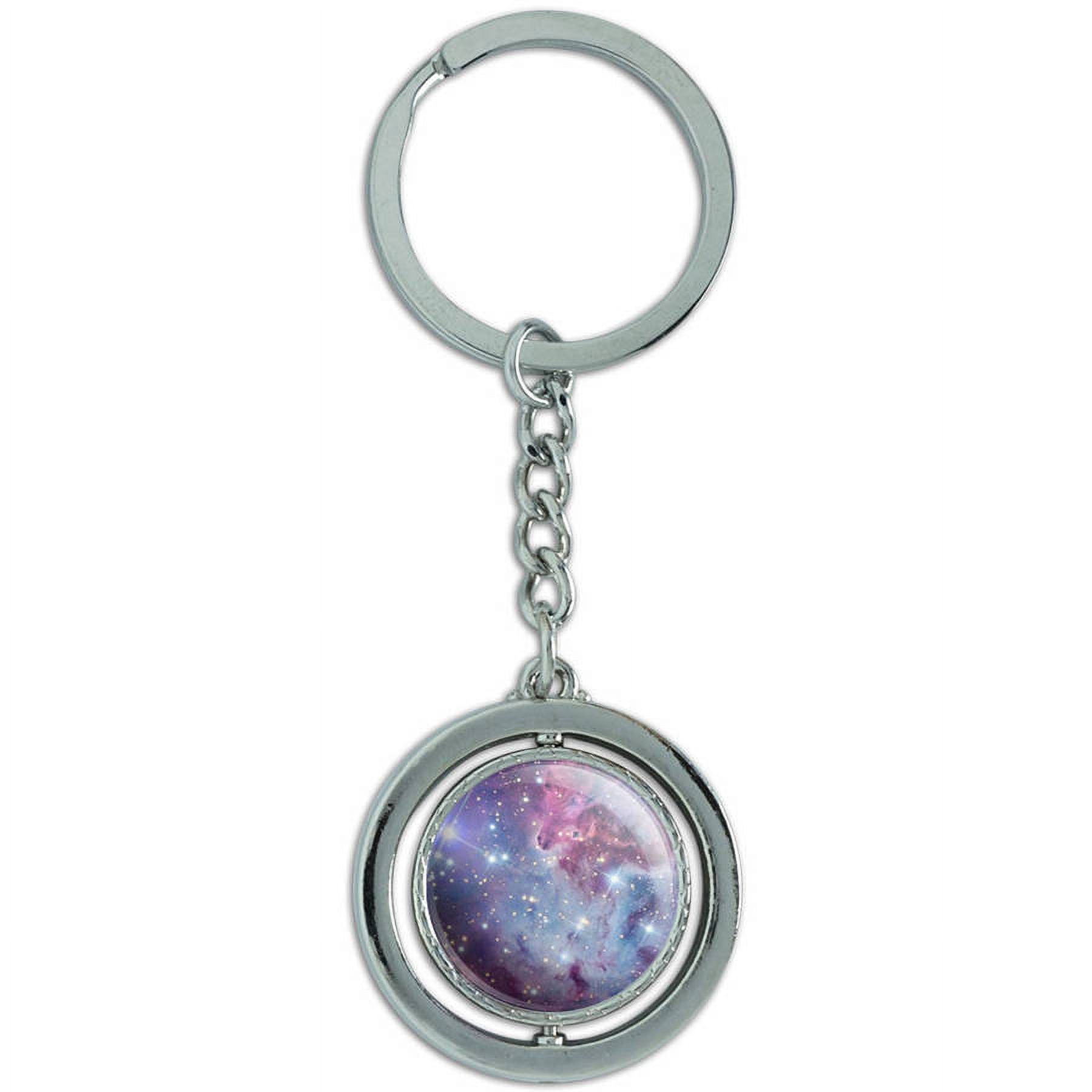 Fox Fur Nebula Galaxy Space Spinning Circle Metal Keychain - Walmart.com