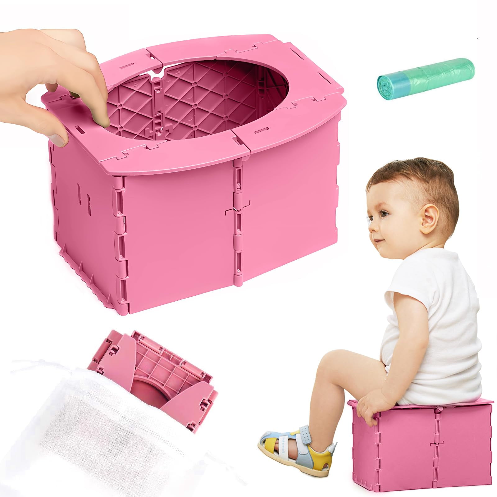Portable Potty Seat for Toddler Foldable Travel Potty Training Toilet ...