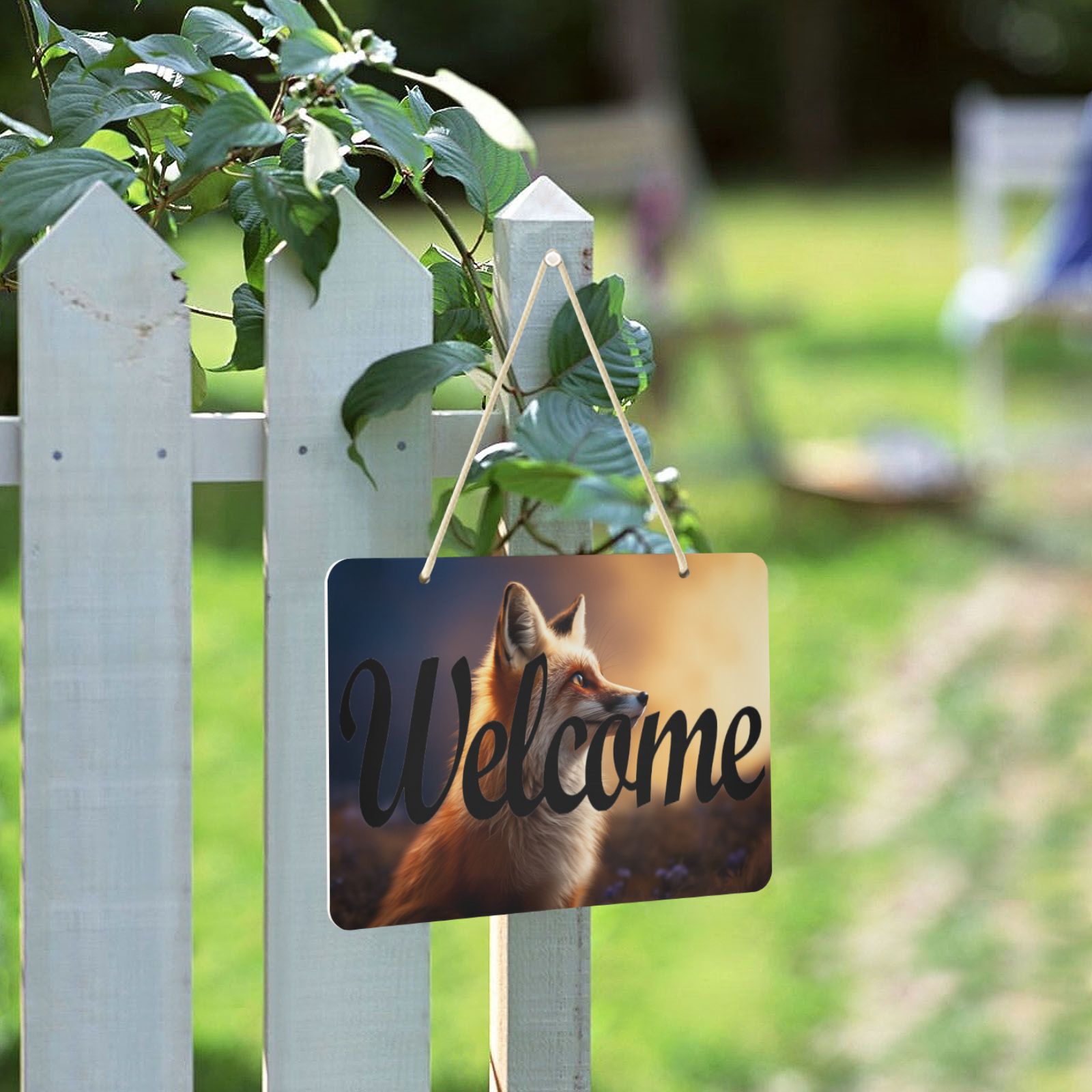Fox Grass Welcome Sign for Front Door Porch Wreath Door Sign Home ...