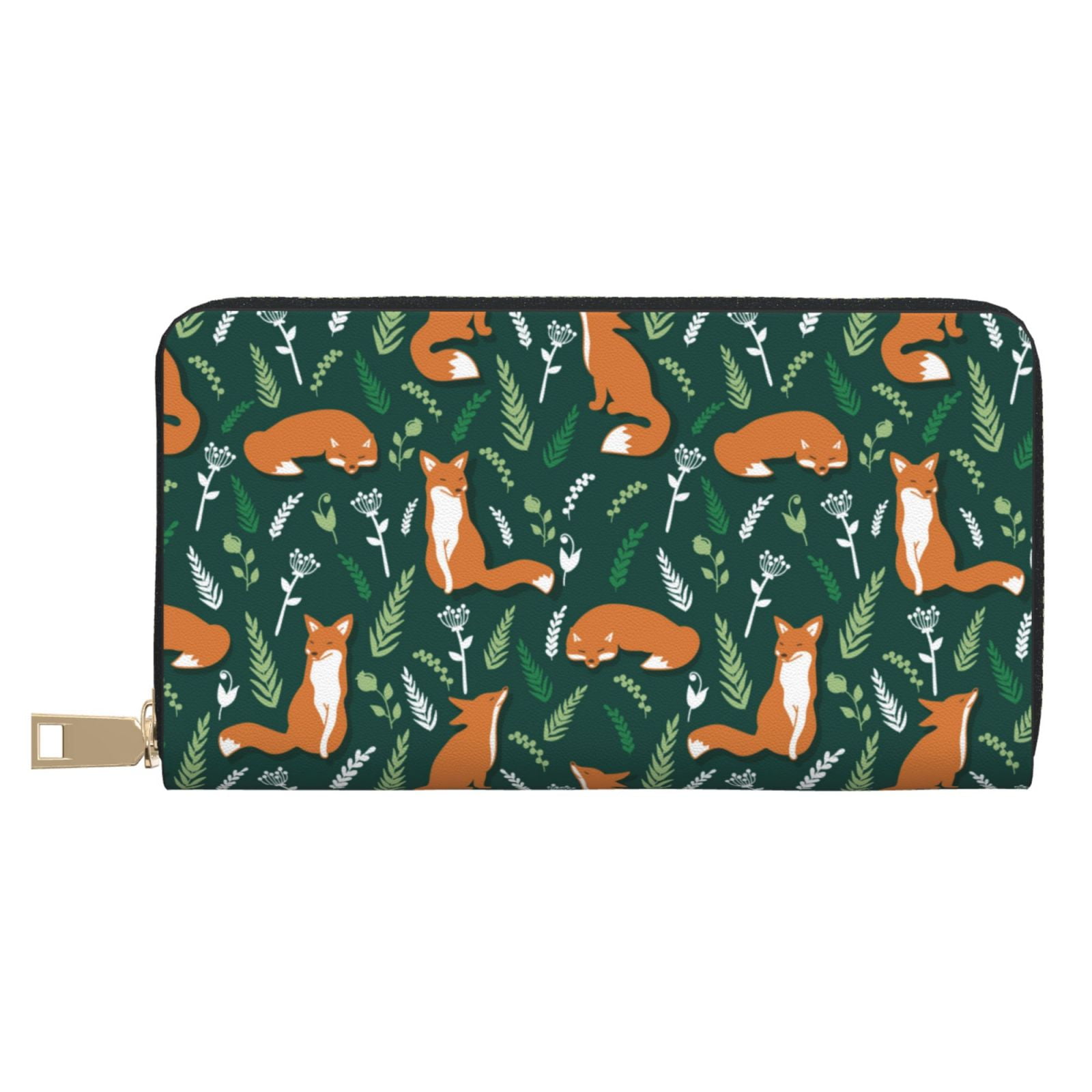 Fox Green Plants Wallet Women, Leather Bifold Multi Card Wallet, Women ...