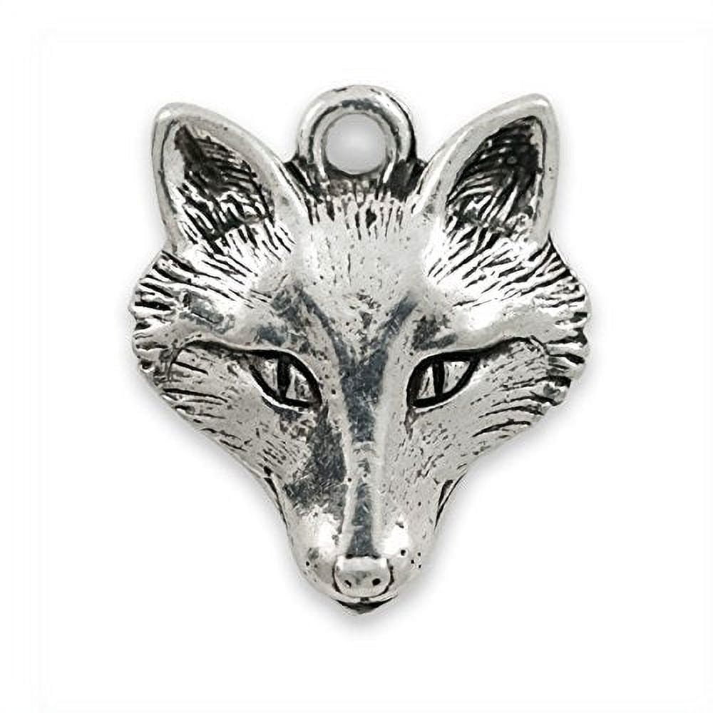 Fox Head Charm 17x15mm Pewter Antique Silver Plated - Walmart.com