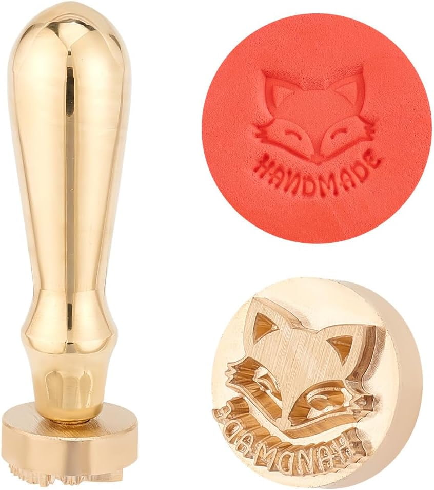Fox Head Clay Stamp for Clay, 1'' Pottery Stamps Golden Brass Pottery ...