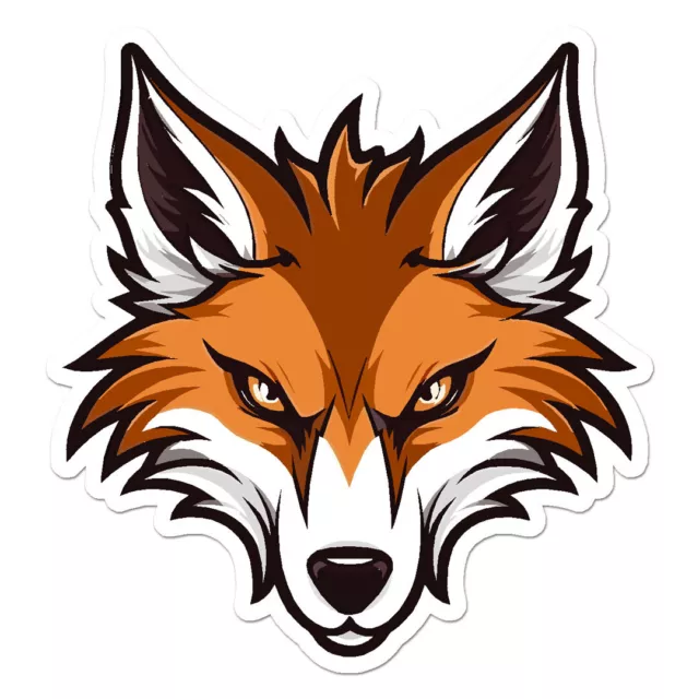 Fox Head Sticker Phone Decal Water Bottle Stickers Car Decals, Laptop ...