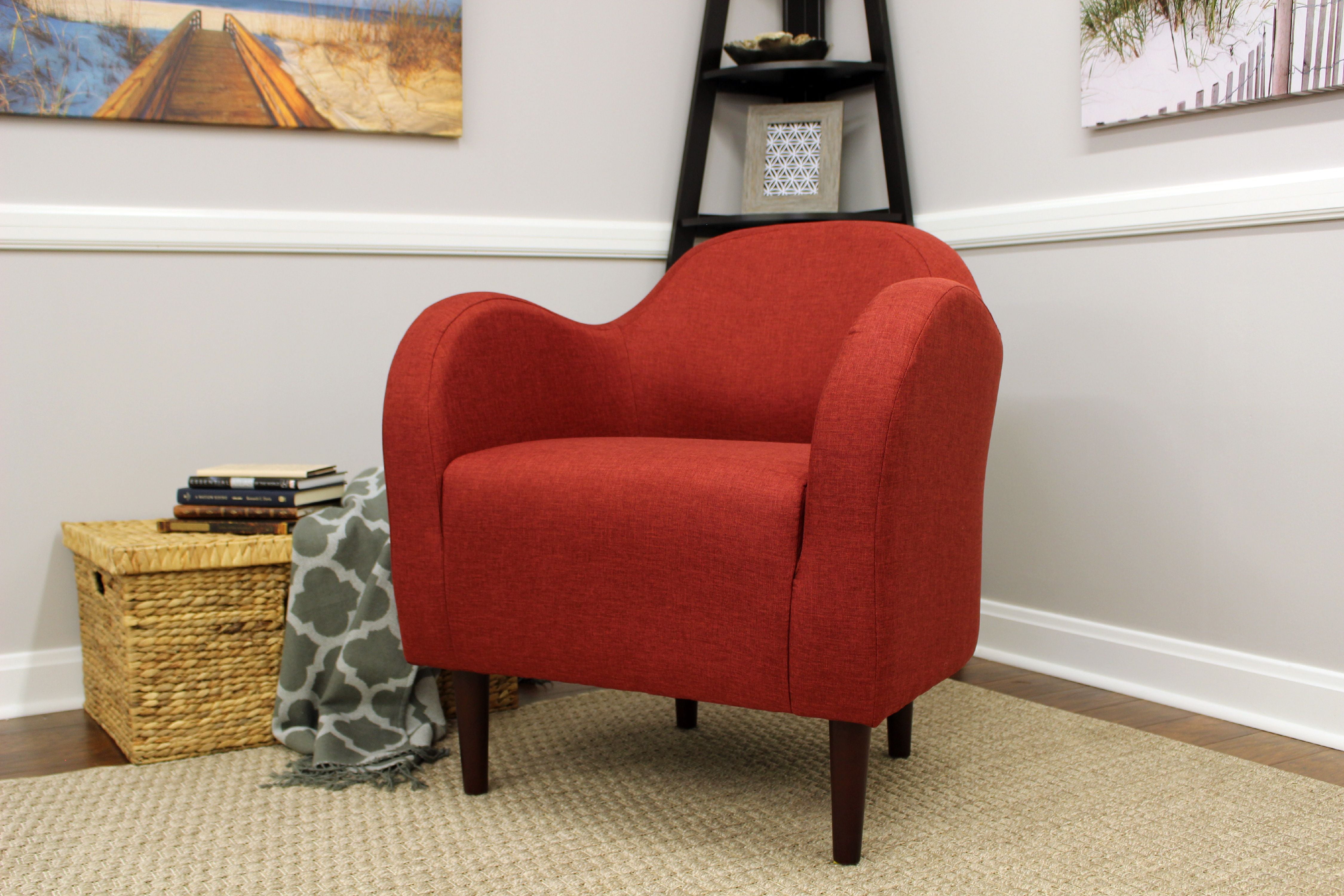 Fox Hill Trading Julian Mid-Century Accent Chair, Picante Red - Walmart.com