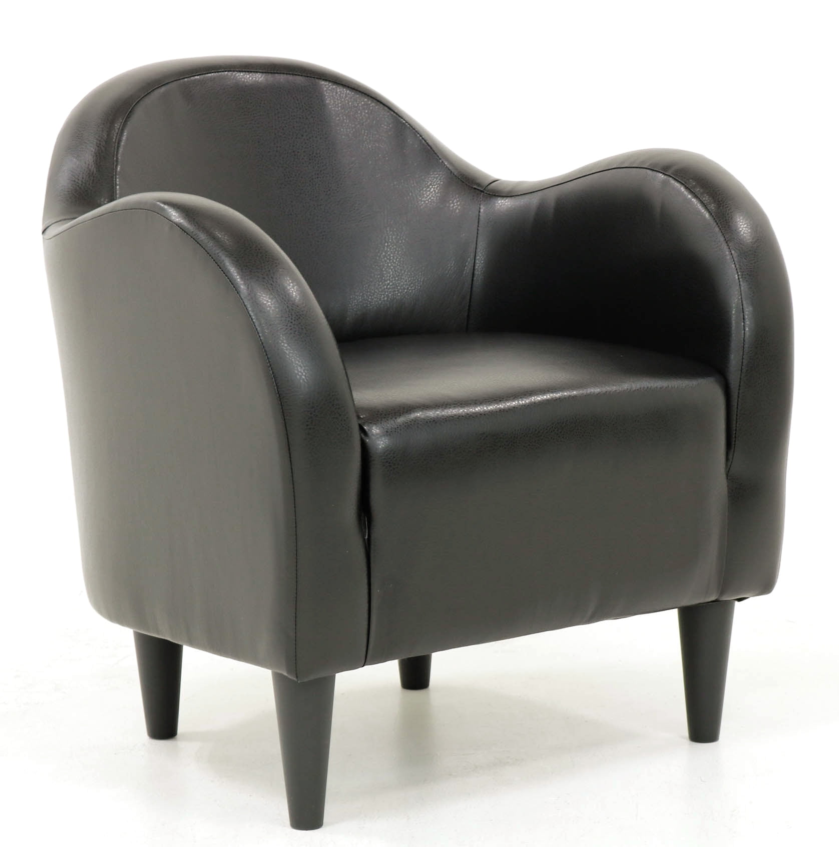 Fox Hill Trading Max Barrell Chair, Black Faux Leather - Walmart.com