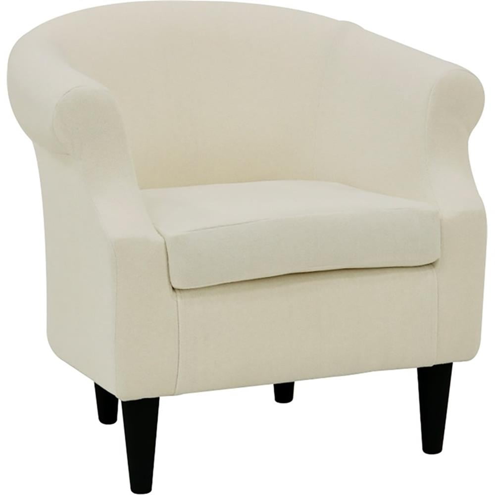Fox Hill Trading Nikole Traditional Polyester Fabric Chair in Off White ...