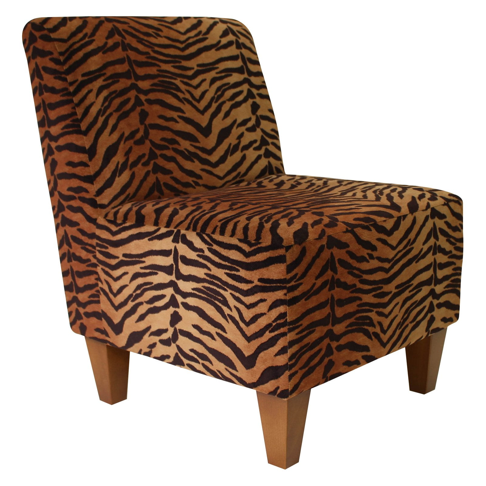 Fox Hill Trading Penelope Armless Slipper Chair, Tiger Print - Walmart.com