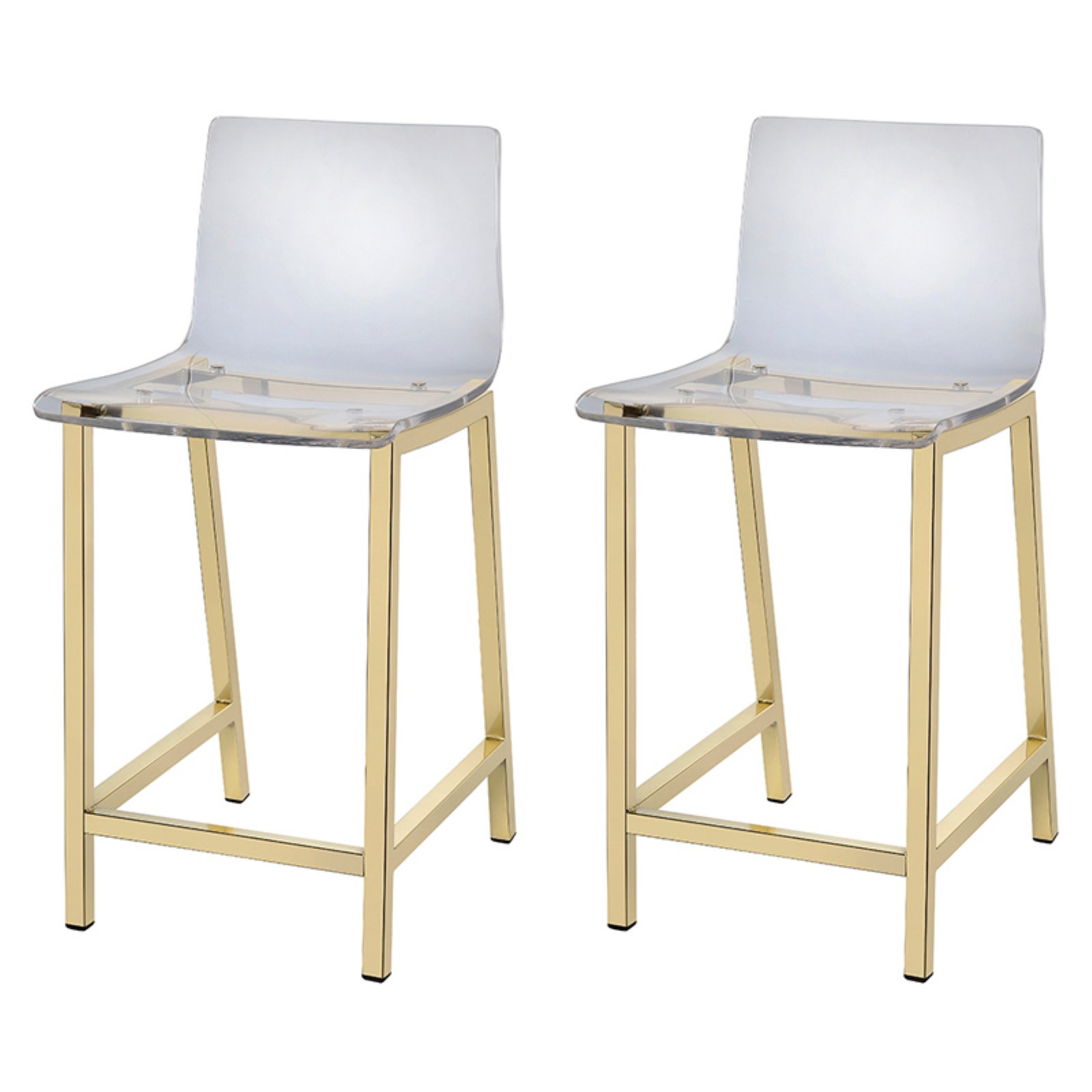 Fox Hill Trading Pure Decor 24" Acrylic Metal Kitchen Counter Stools ...