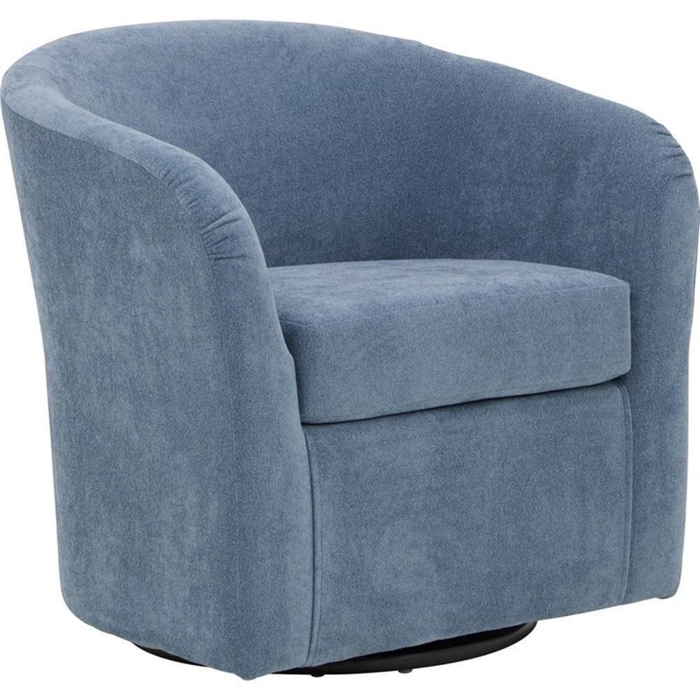 Fox Hill Trading Traditional Fabric Curved Arm Swivel Tub Chair in ...