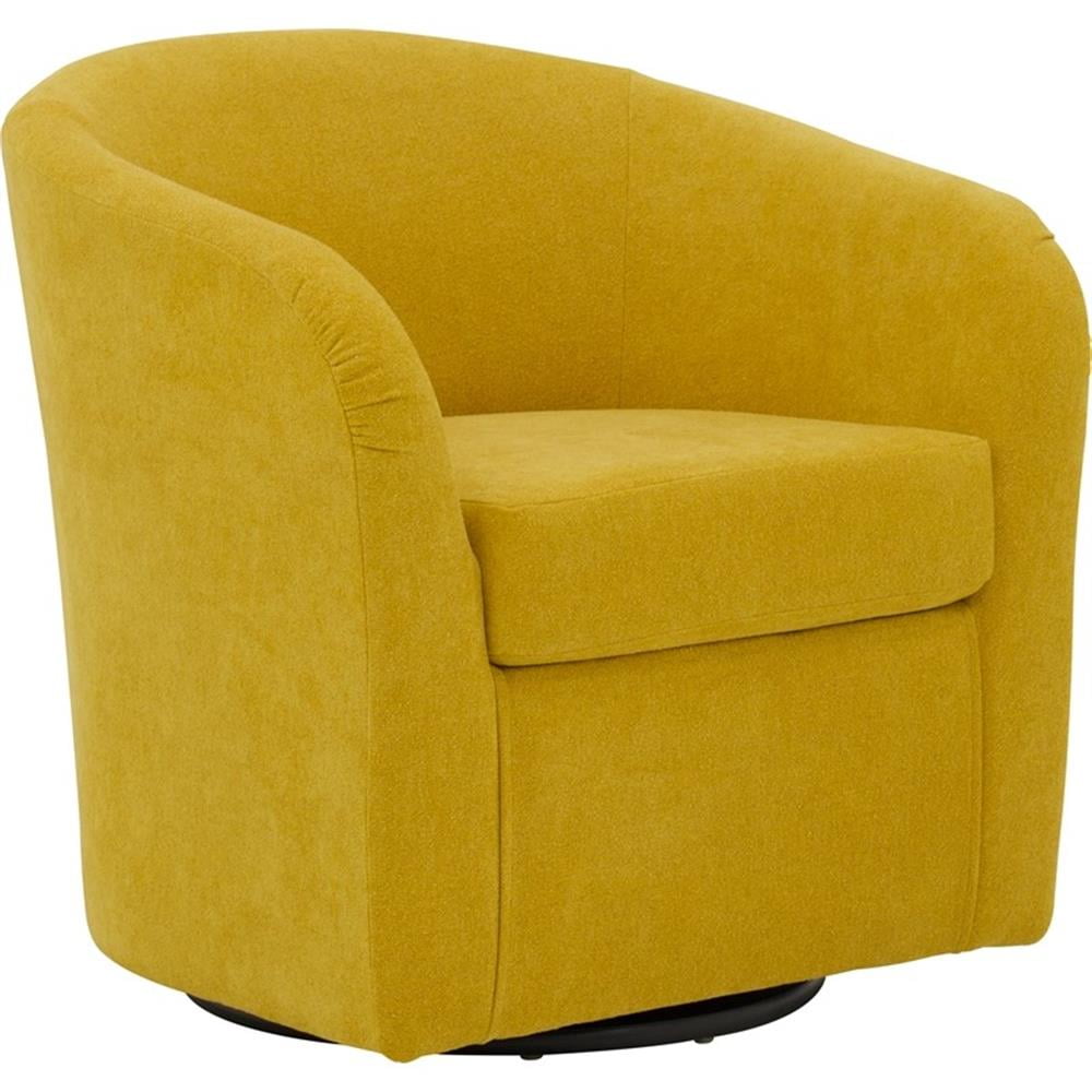 Fox Hill Trading Traditional Fabric Curved Arm Swivel Tub Chair in ...