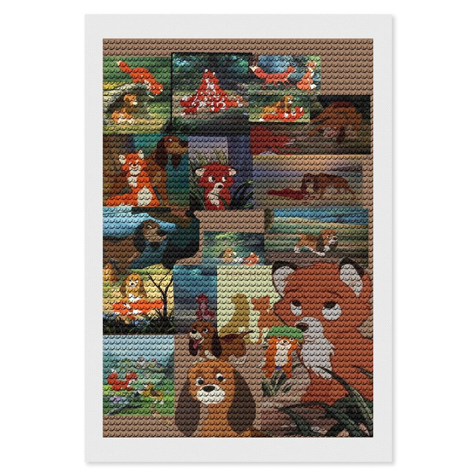 The Fox And The Hound Diamond Art Painting Kits, Cartoon Gem Dots ...