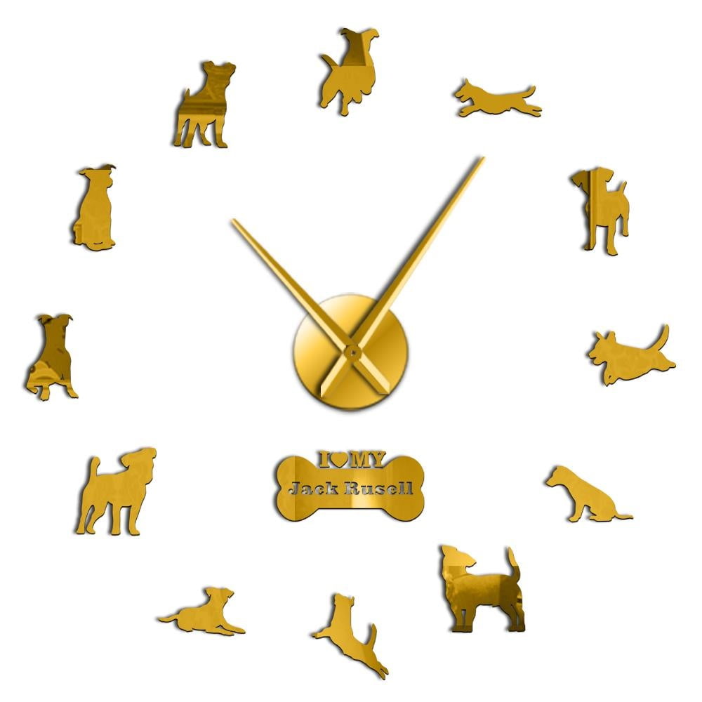Fox Hunting Dog Jack Russell Terrier Frameless Wall Clock Stickers, DIY ...