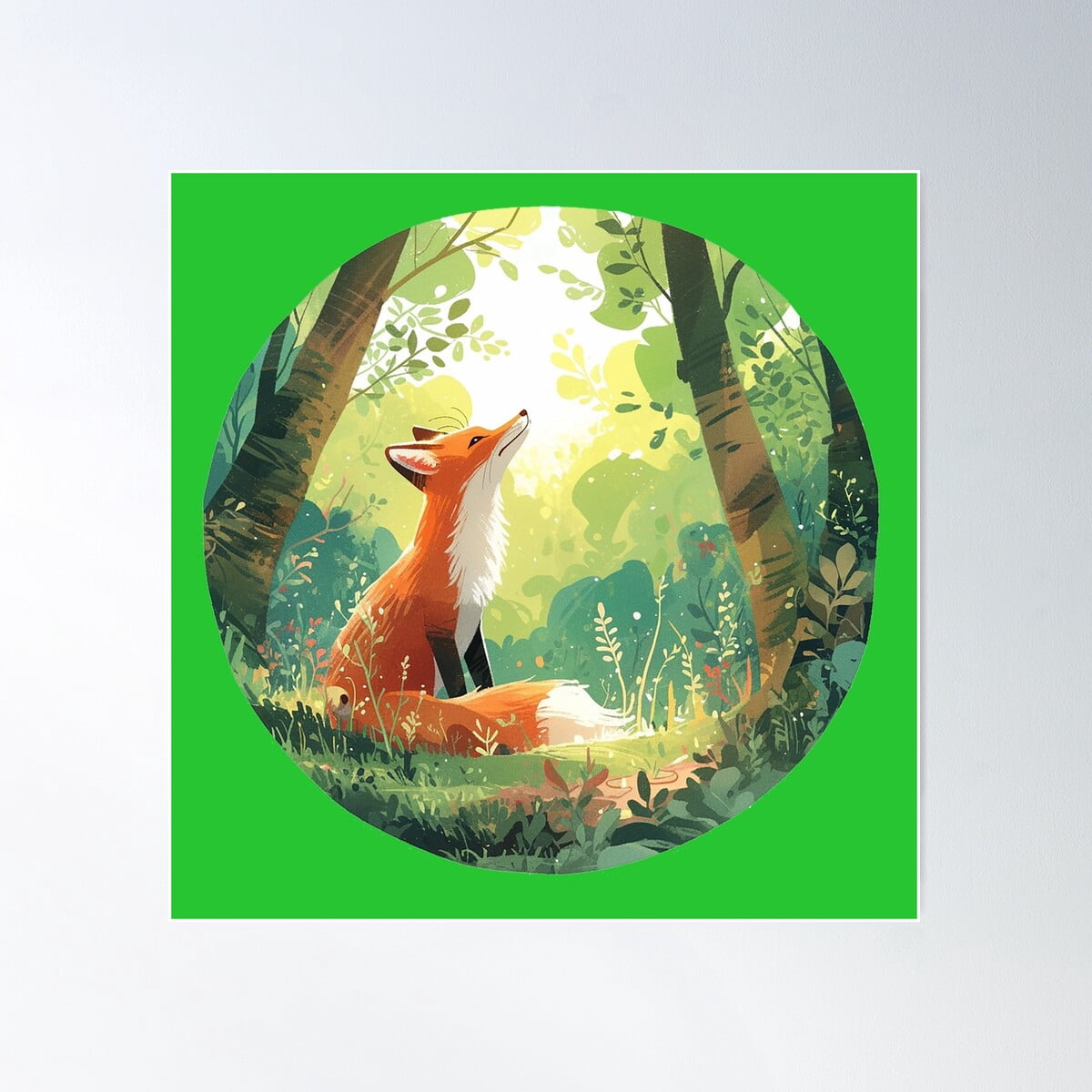 Fox In Forest Poster Wall Art, Modern Wall Decor For Living Room ...