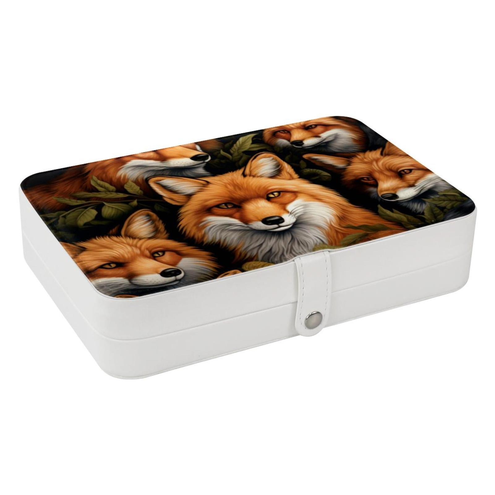 Fox Jewelry Organizer Travel Organizer Display Case - PU Leather with ...