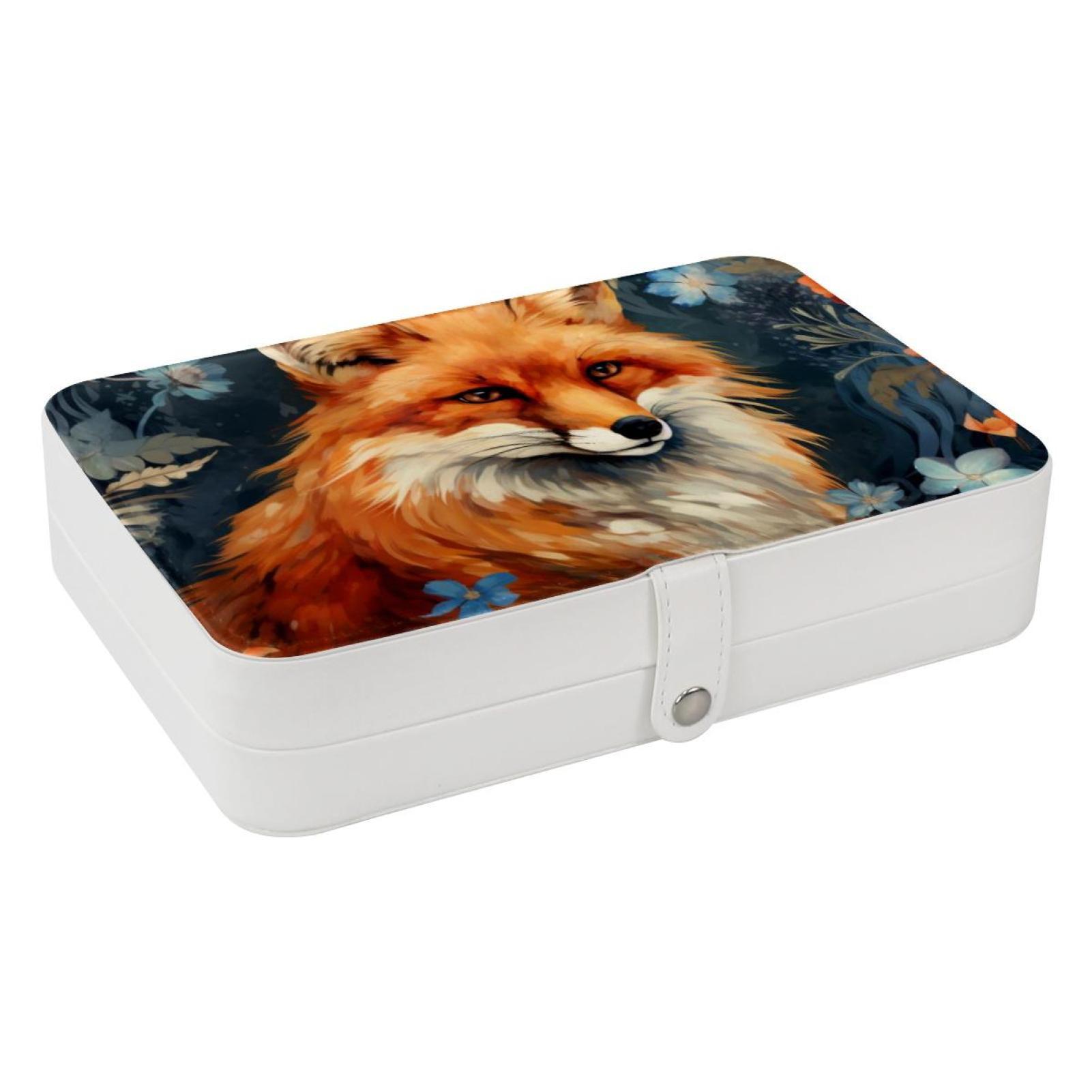 Fox Jewelry Organizer Travel Organizer Display Case - PU Leather with ...