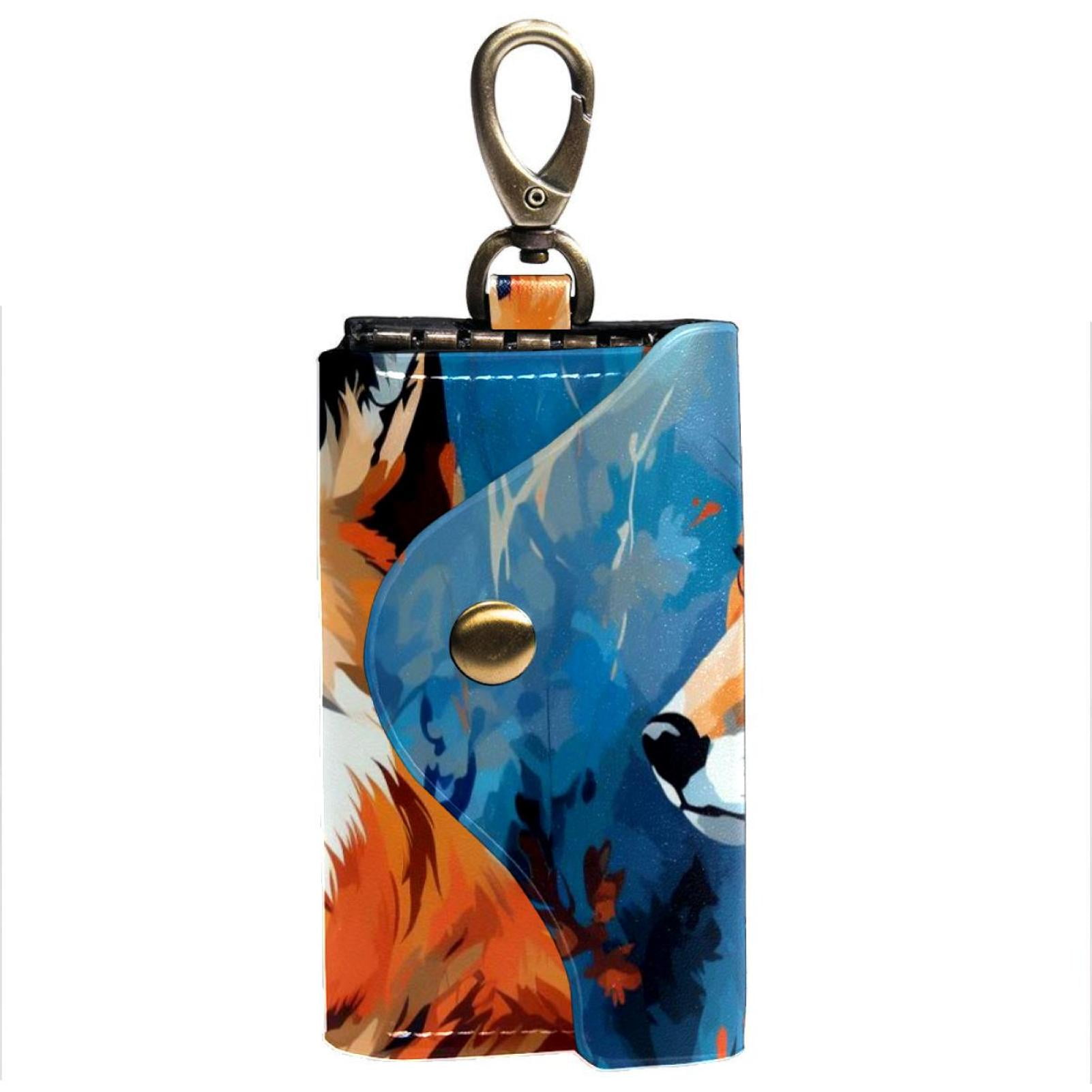 Fox Key Pouch Holder Organizer Wallet with 6 Hooks and Side Pockets ...