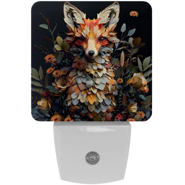 Fox LED Square Night Light - Soft Glow Plug-in Lamp with Dusk to Dawn ...