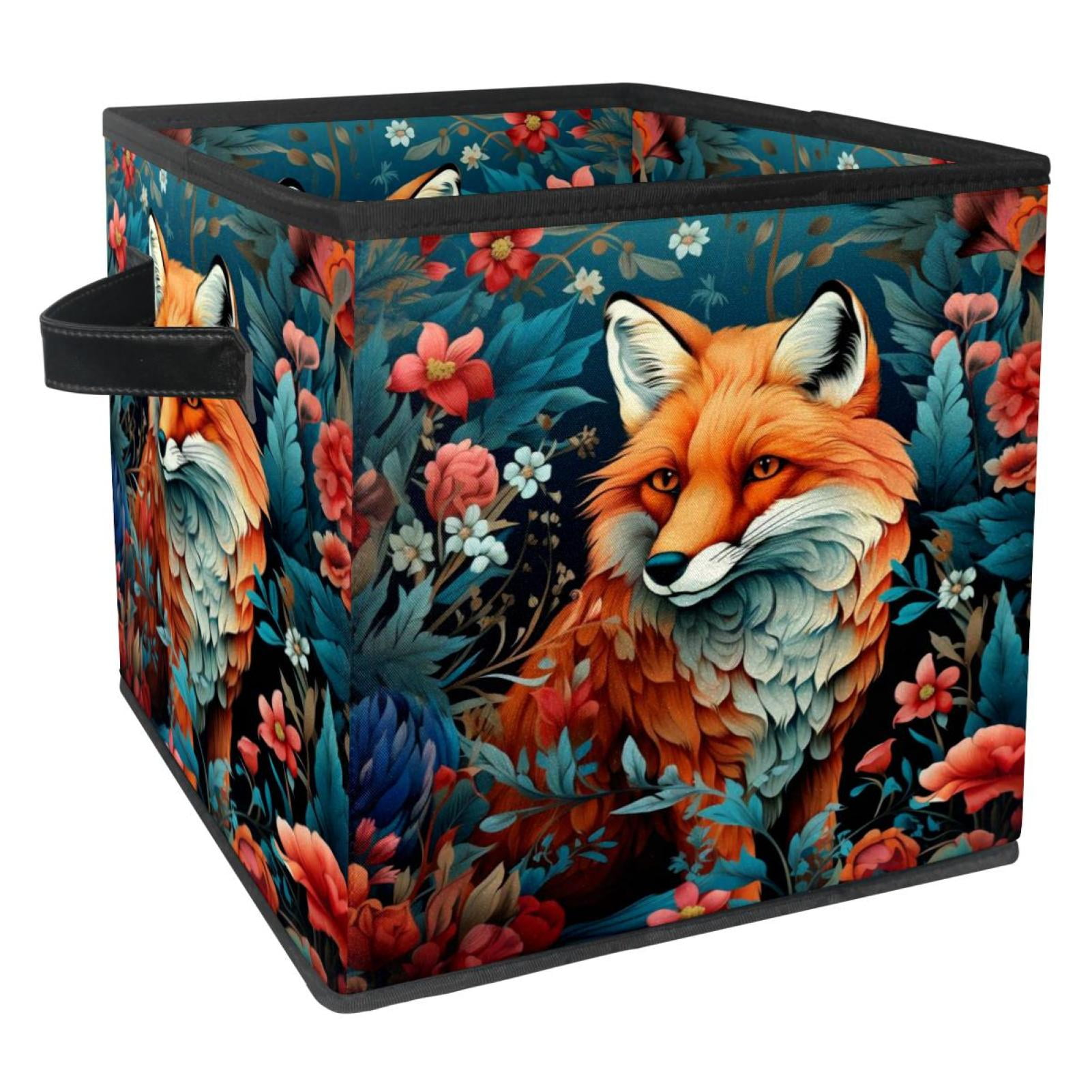 Fox Large Capacity Foldable Storage Basket Organizer Bins with Handle ...