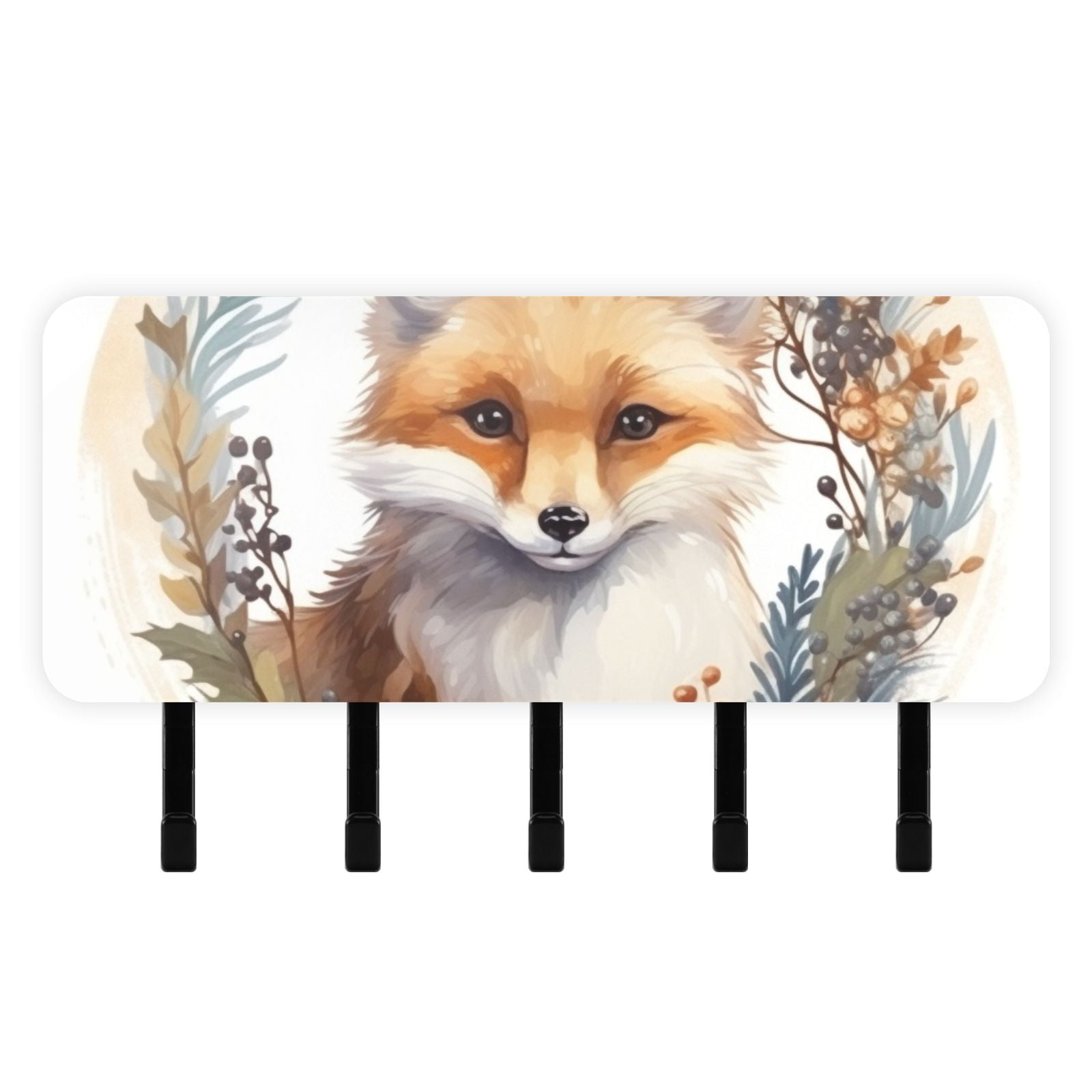 Fox Leaves Fruit Circle Mail Holder Organizer Wall Mount with Shelf Key ...