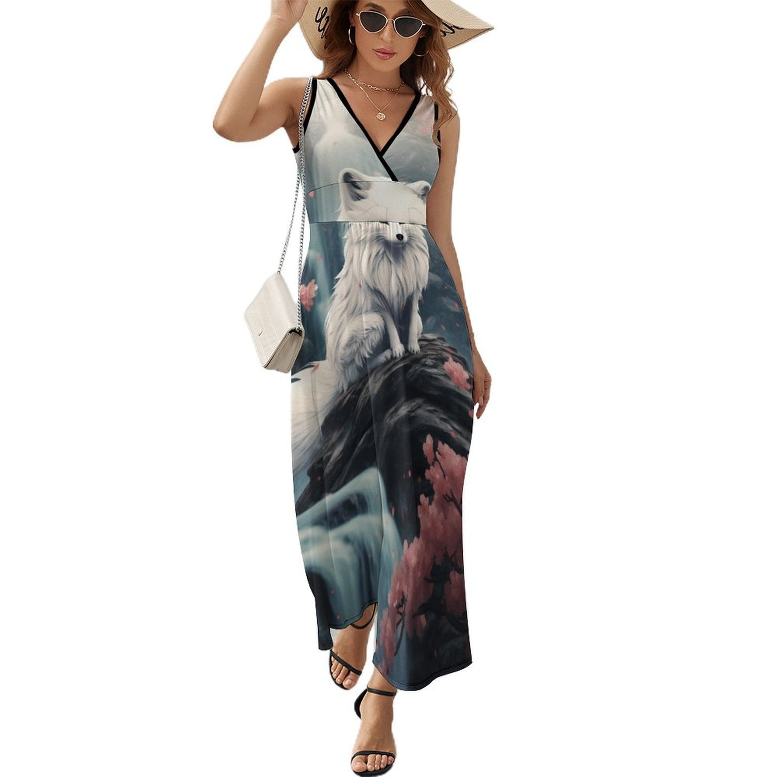 Fox Long Sleeveless Dress for Women Casual Suit for Summer Birthday ...