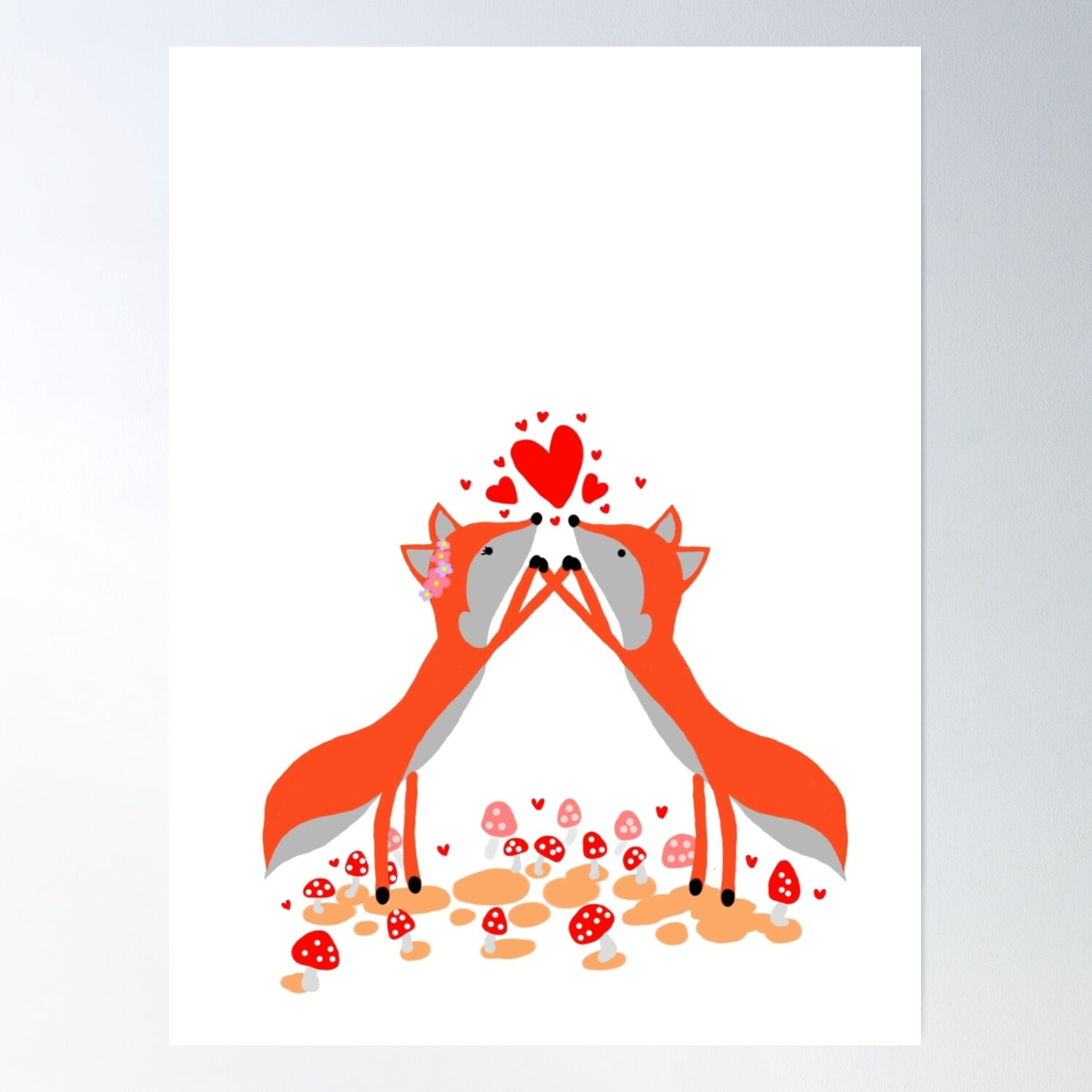 Fox Love By Jennifer Star Poster Wall Art, Modern Wall Decor, 8x12 ...