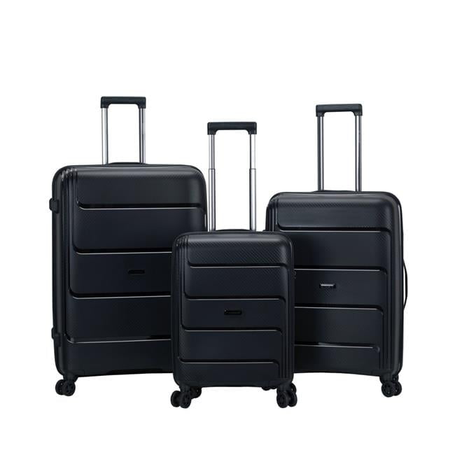 Fox Luggage Hardside Luggage Aero, Black - 3 Piece - Walmart.com