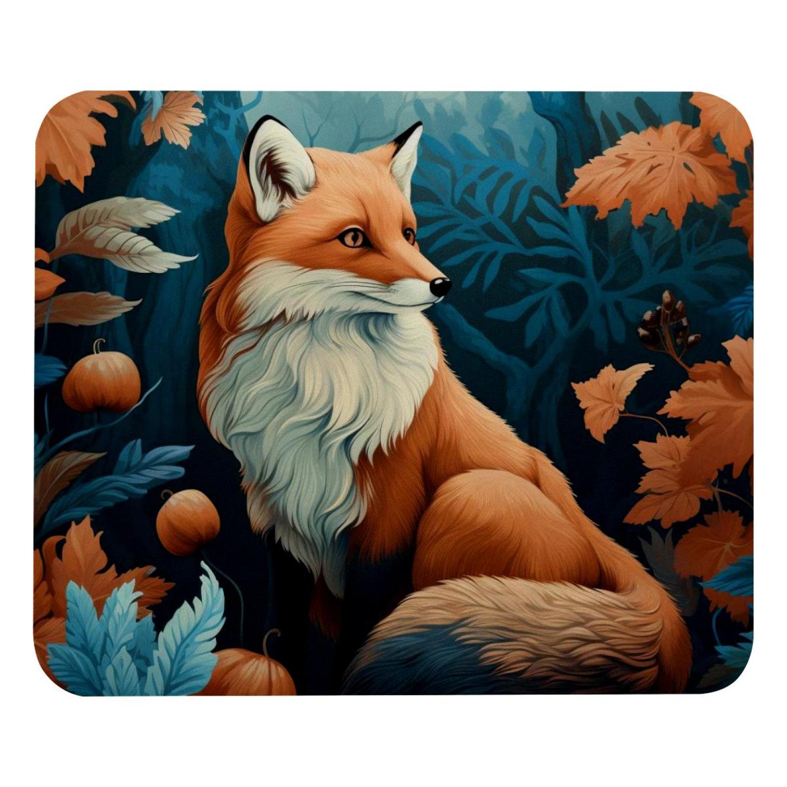 Fox Maple Leaves Pattern Mouse Pad - Smooth Surface, Mousepad Thick ...