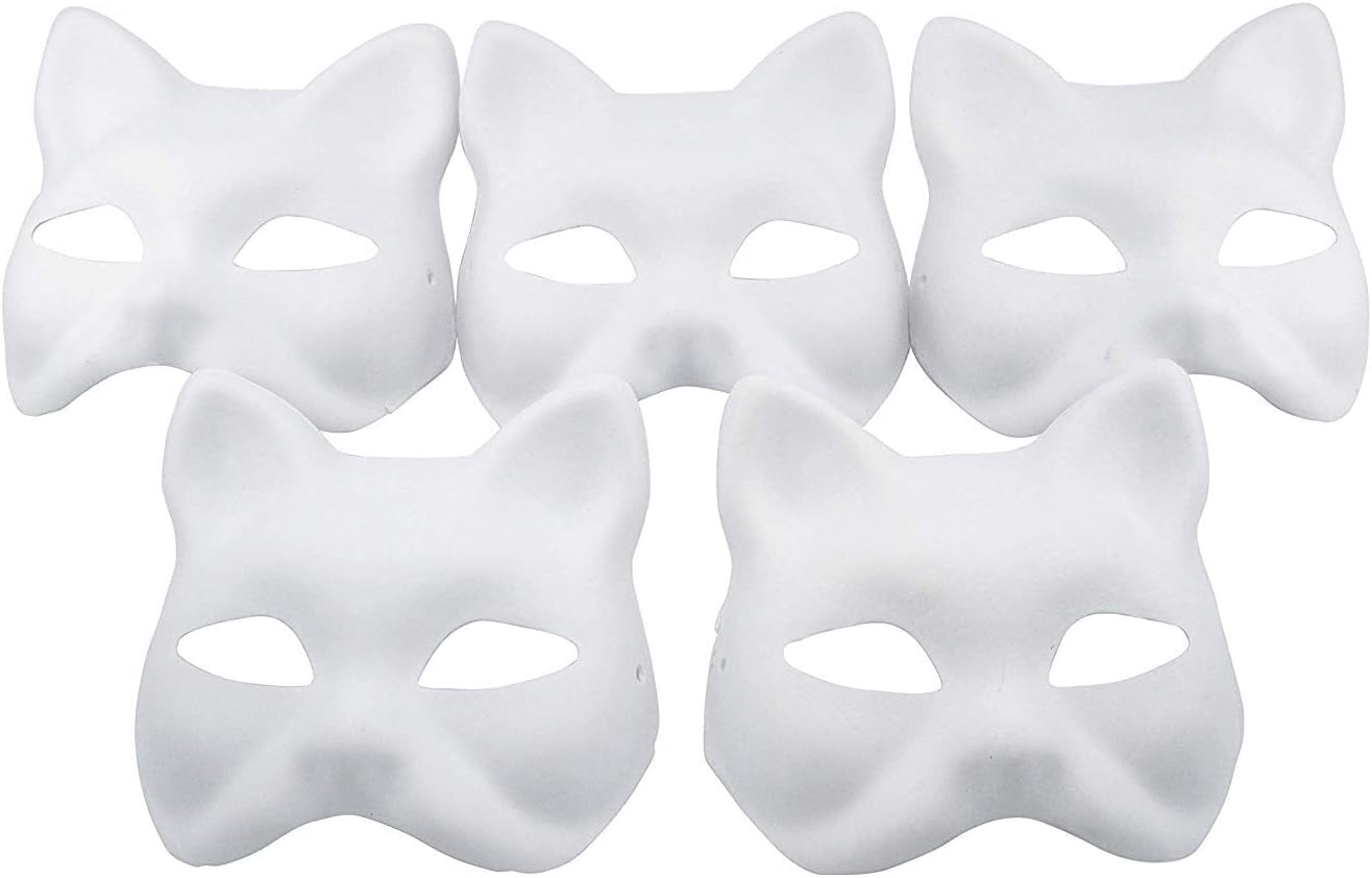 Fox Mask DIY Paintable Cosplay Accessories Mask for Party Masquerade ...