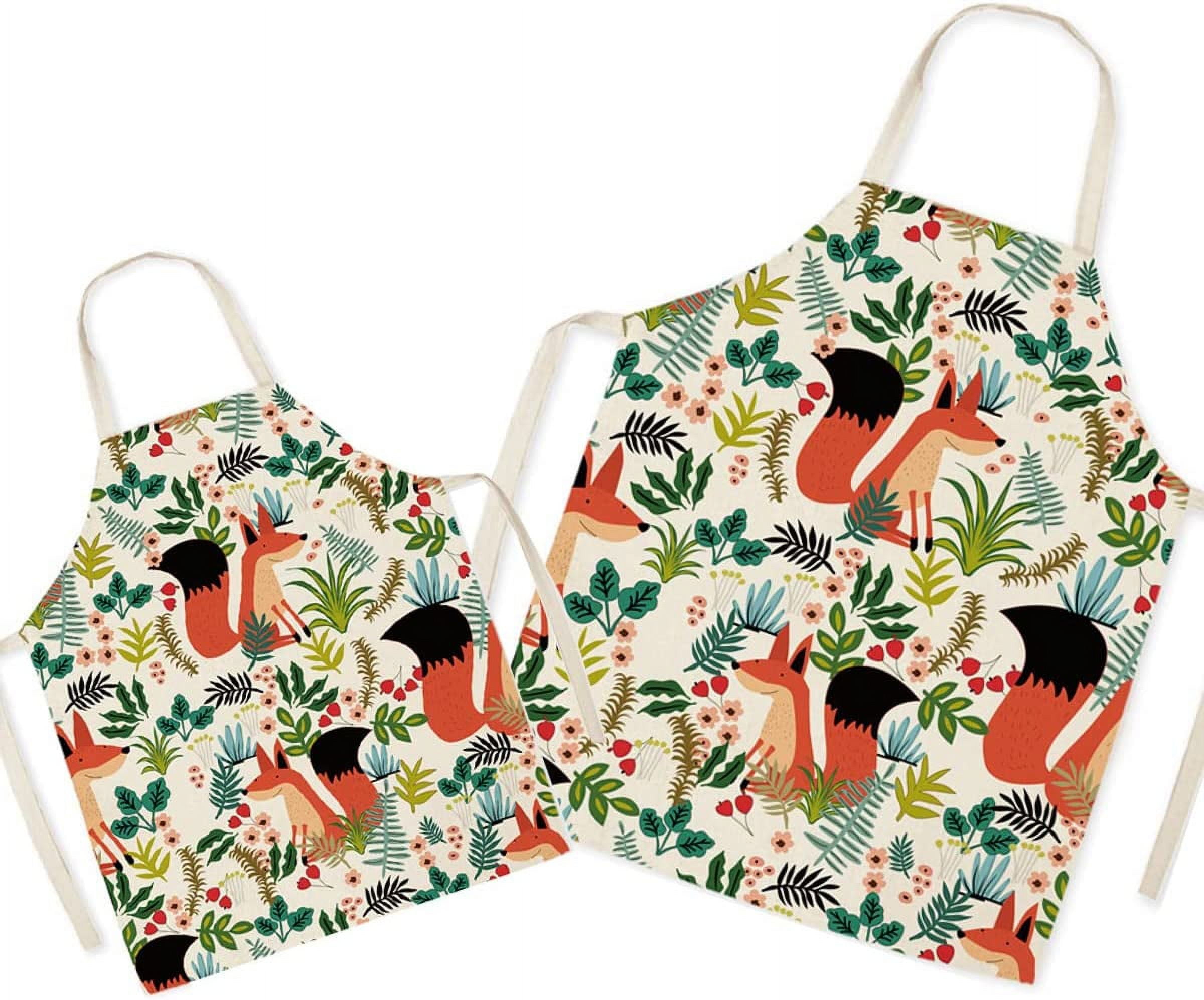 Fox Matching Parent and Child Apron for Cooking Painting Gardening ...