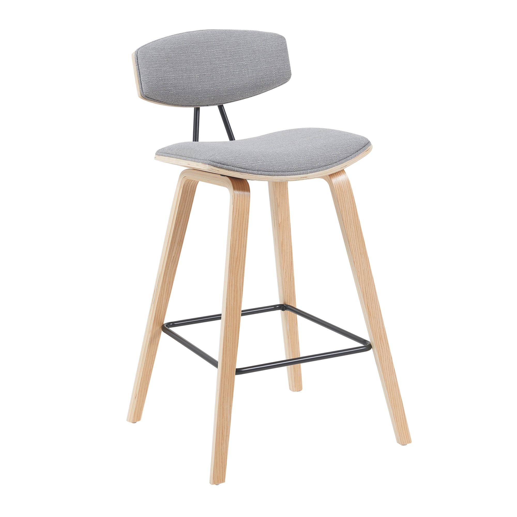 Fox Modern Swivel Counter Height Bar Stool with Grey Upholstered Seat ...