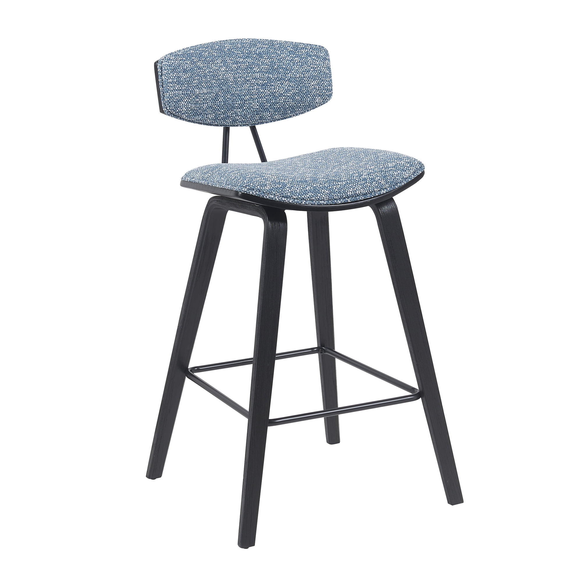 Fox Modern Swivel Counter Height Bar Stool with Speckled Blue ...