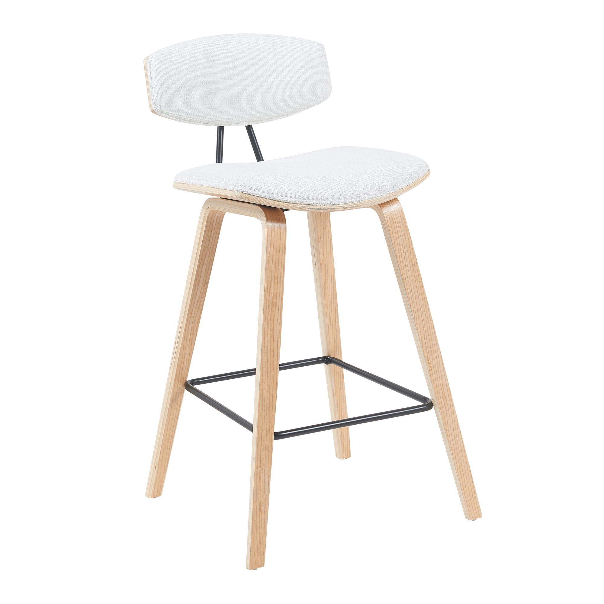 Fox Modern Swivel Counter Height Bar Stool with White Upholstered Seat ...