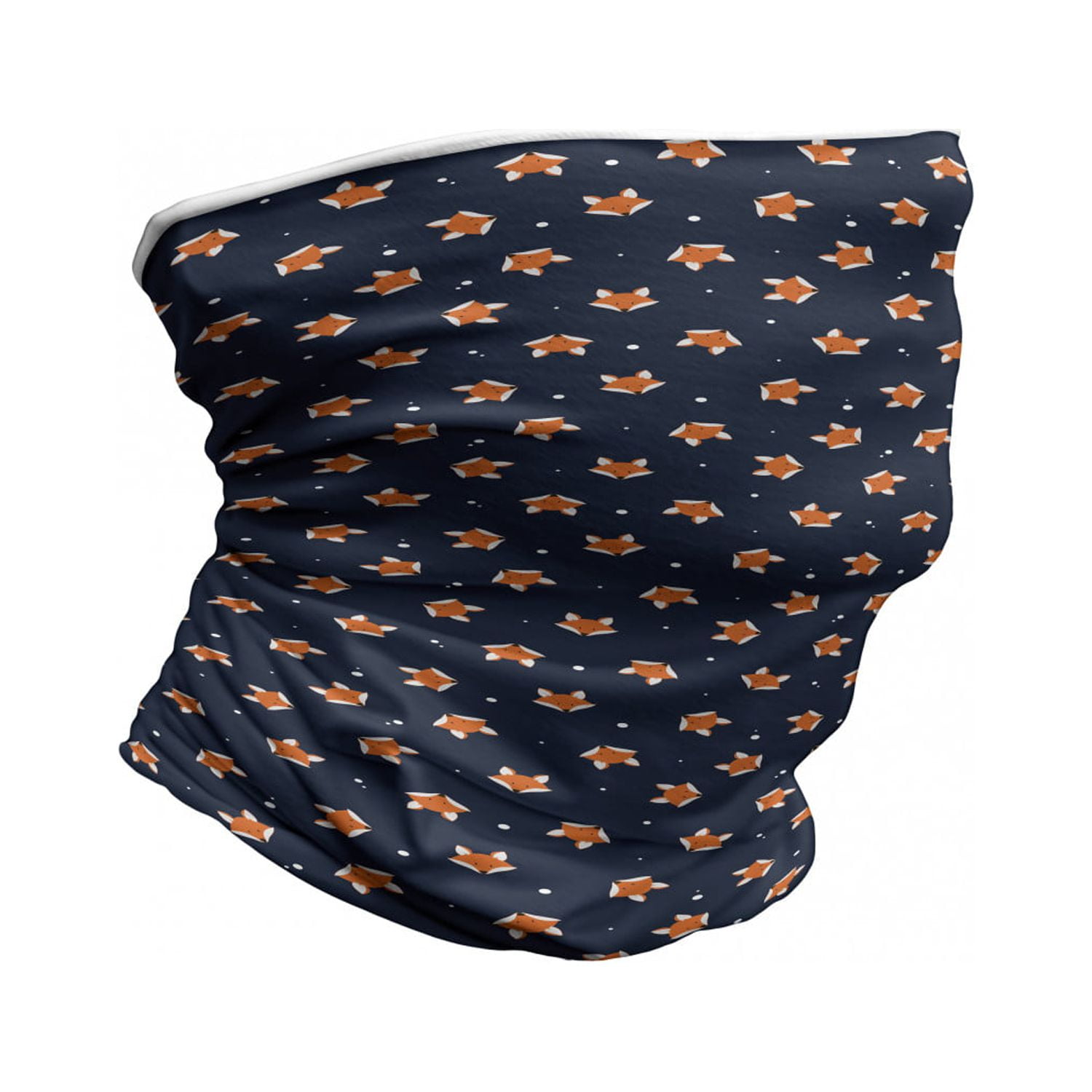 Fox Neck Gaiter, Small Orange Forest Mammal, Unisex, Navy Blue Orange ...