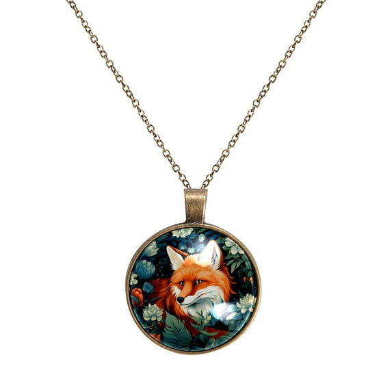 Fox Necklace Personalized Custom Photo Round Pendant Adjustable ...