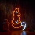 Fox Neon Sign for Wall Decor Fox Sign Dimmable Light Decor(Brown+White ...