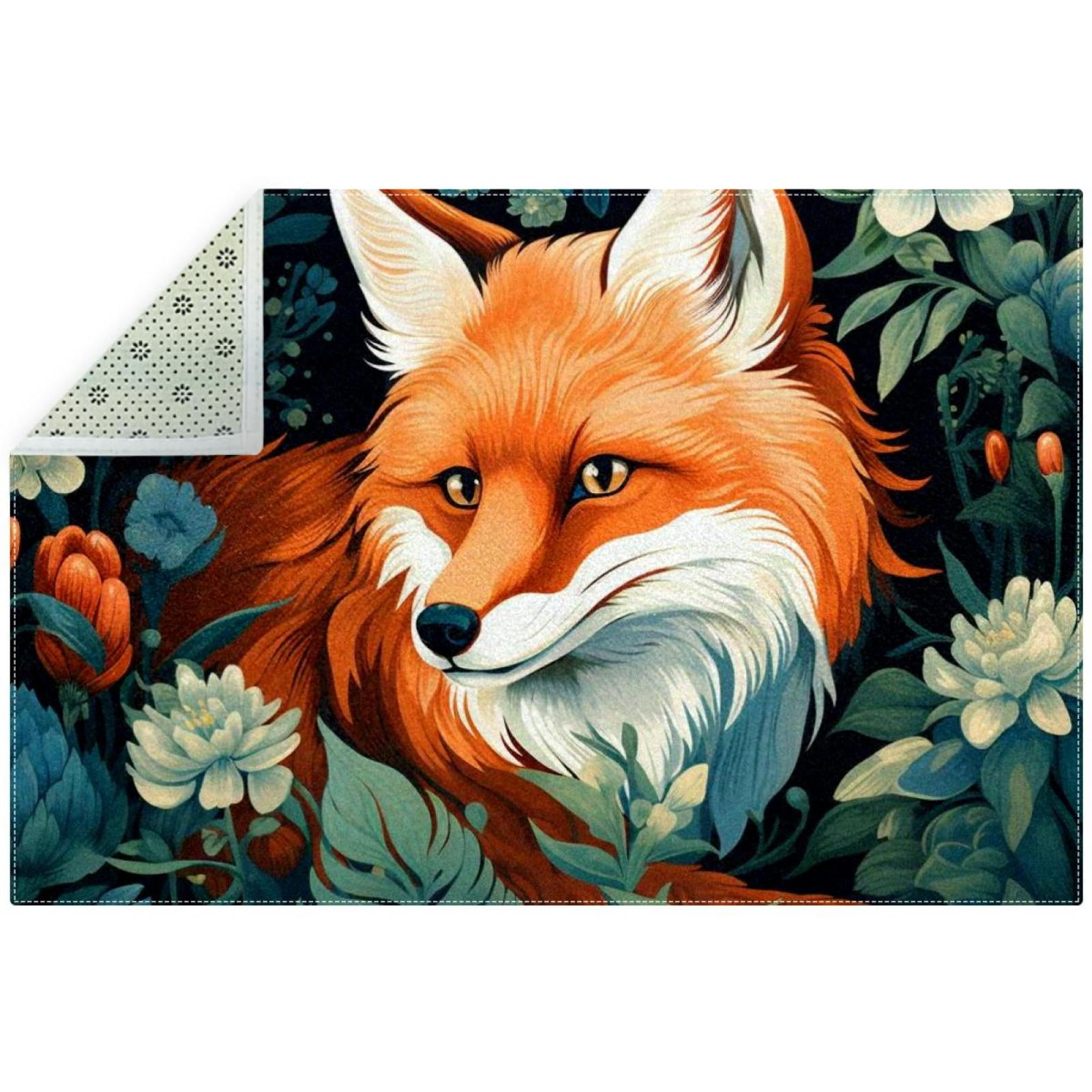 Fox Office Mat with Right-Angle Design - Polyester Floor Mat for ...