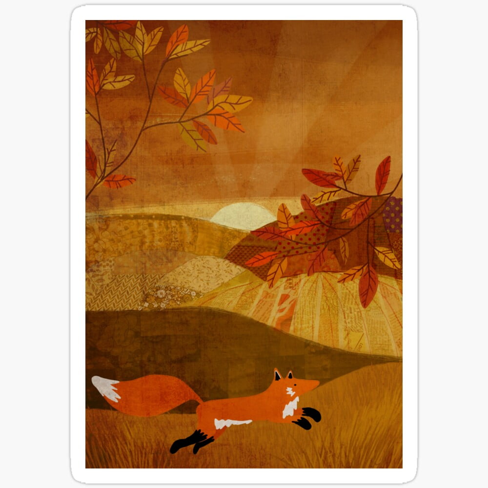 Fox On The Run Sticker Phone Decal Water Bottle Stickers Car Decals ...