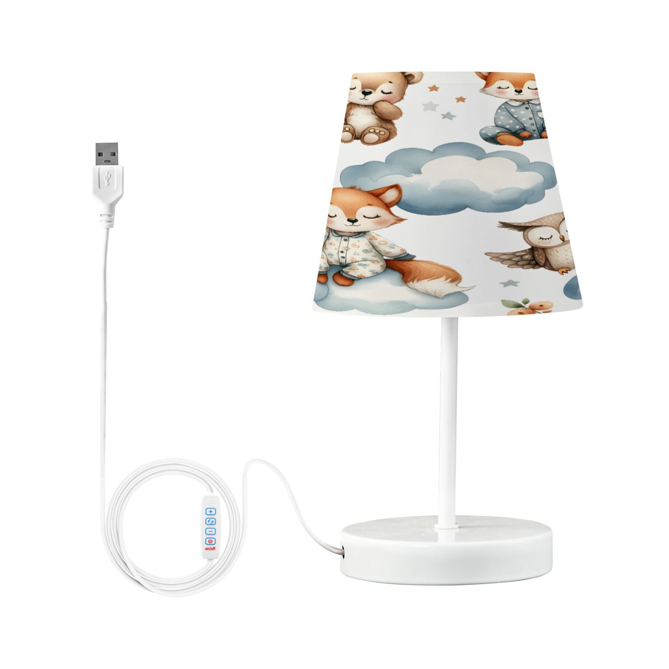 Fox Owl Bird Cloud Desk Lamp LED Table Nightstand Lamps with 3 Color ...