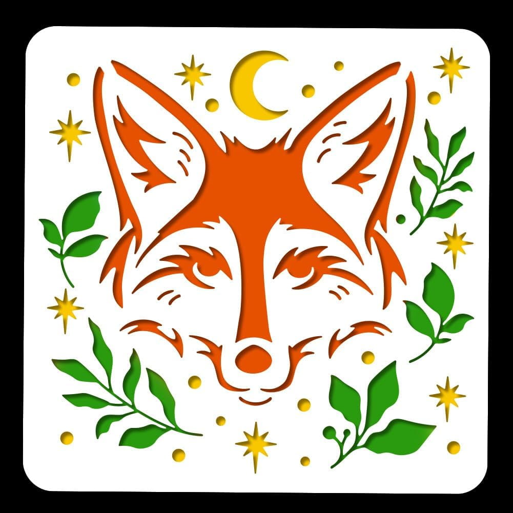 Fox Painting Stencil 11.81x11.81 Inch Reusable Craft Stencils Hollow ...