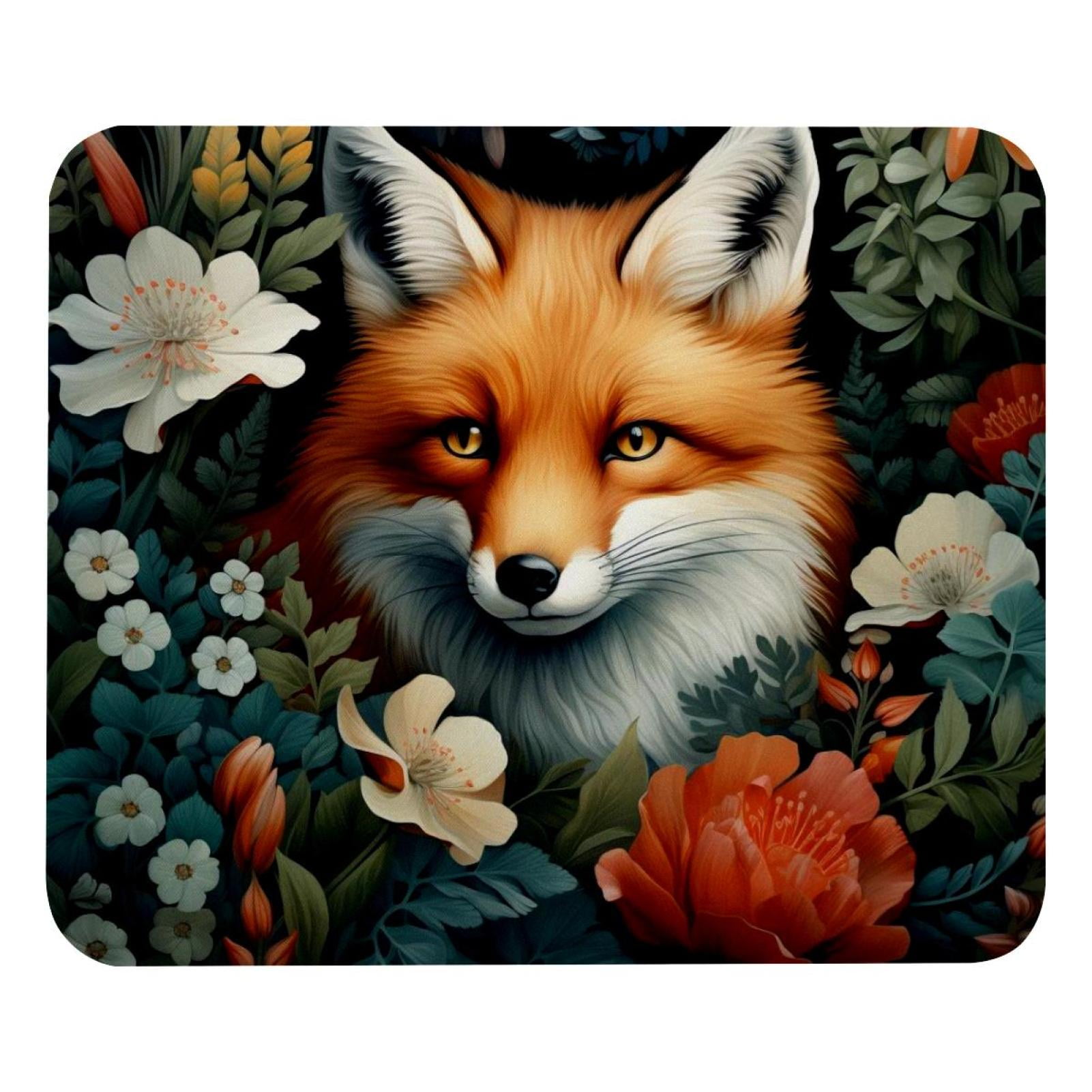 Fox Pattern Mousepad Square Thickness 2mm Desk Mat Office Home Use Gift ...