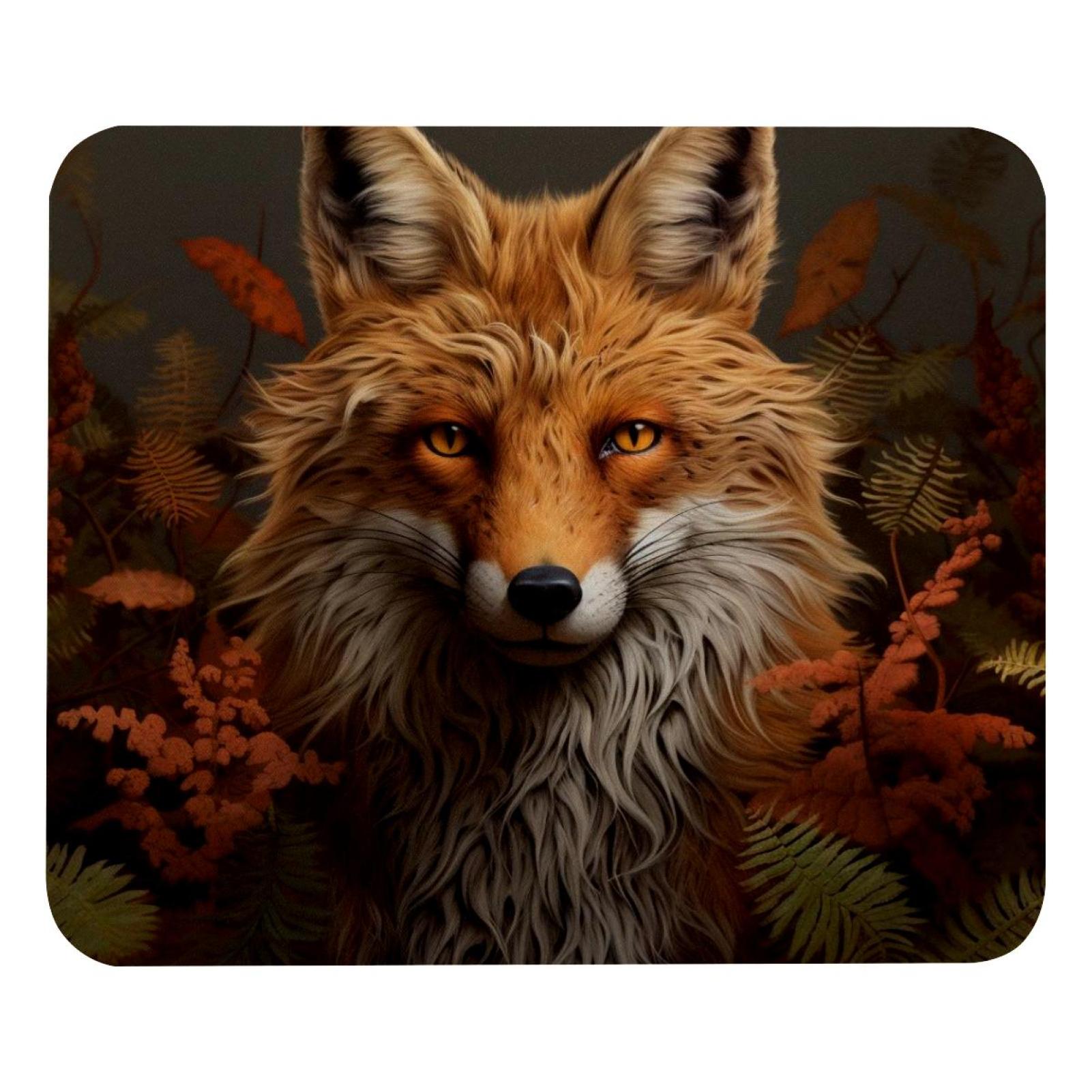 Fox Pattern Mousepad Square Thickness 2mm Desk Mat Office Home Use Gift ...
