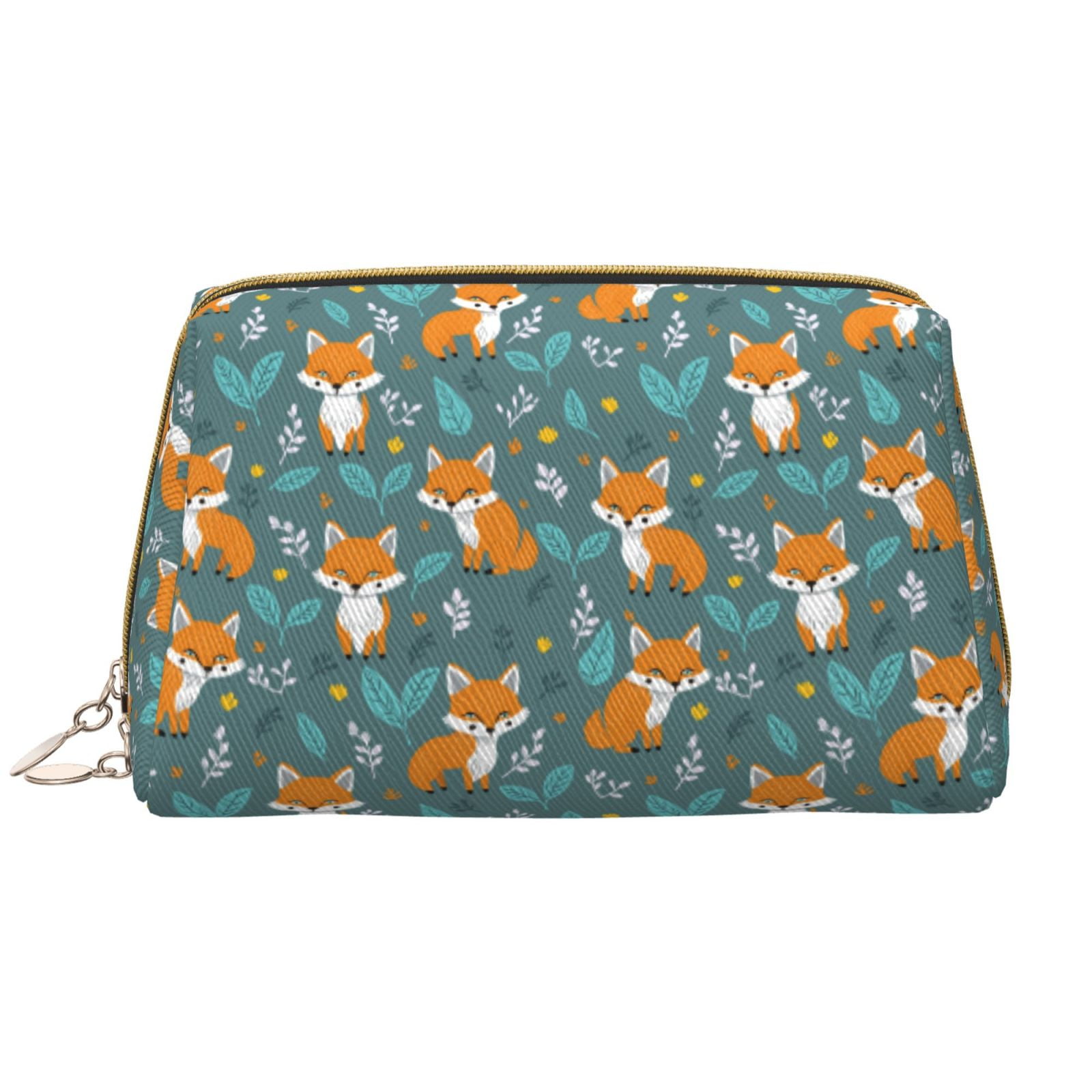 Fox Pattern No.9070 Makeup Bag, Large Capacity Cosmetic Bag Portable ...