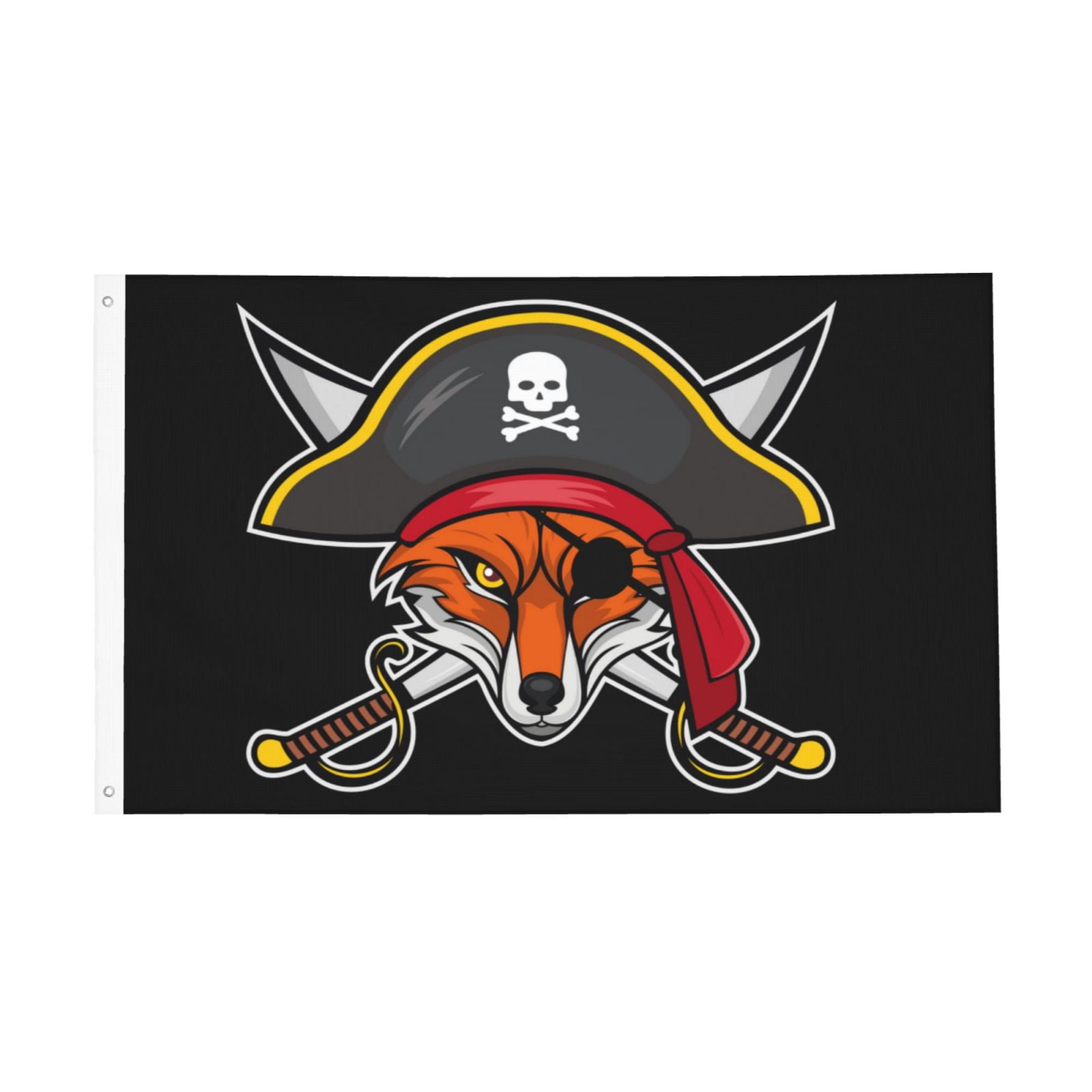 Fox Pirate Flag 3x5 Ft Outdoor Indoor With Grommet Garden Yard Banner ...