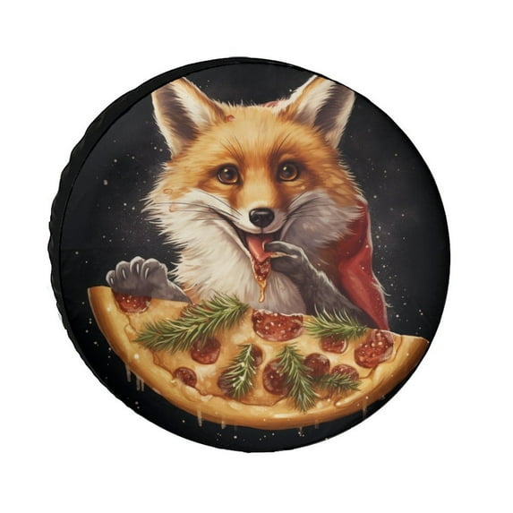 Fox Pizza Christmas Camper Spare Tire Cover Animal Themed Protectors ...